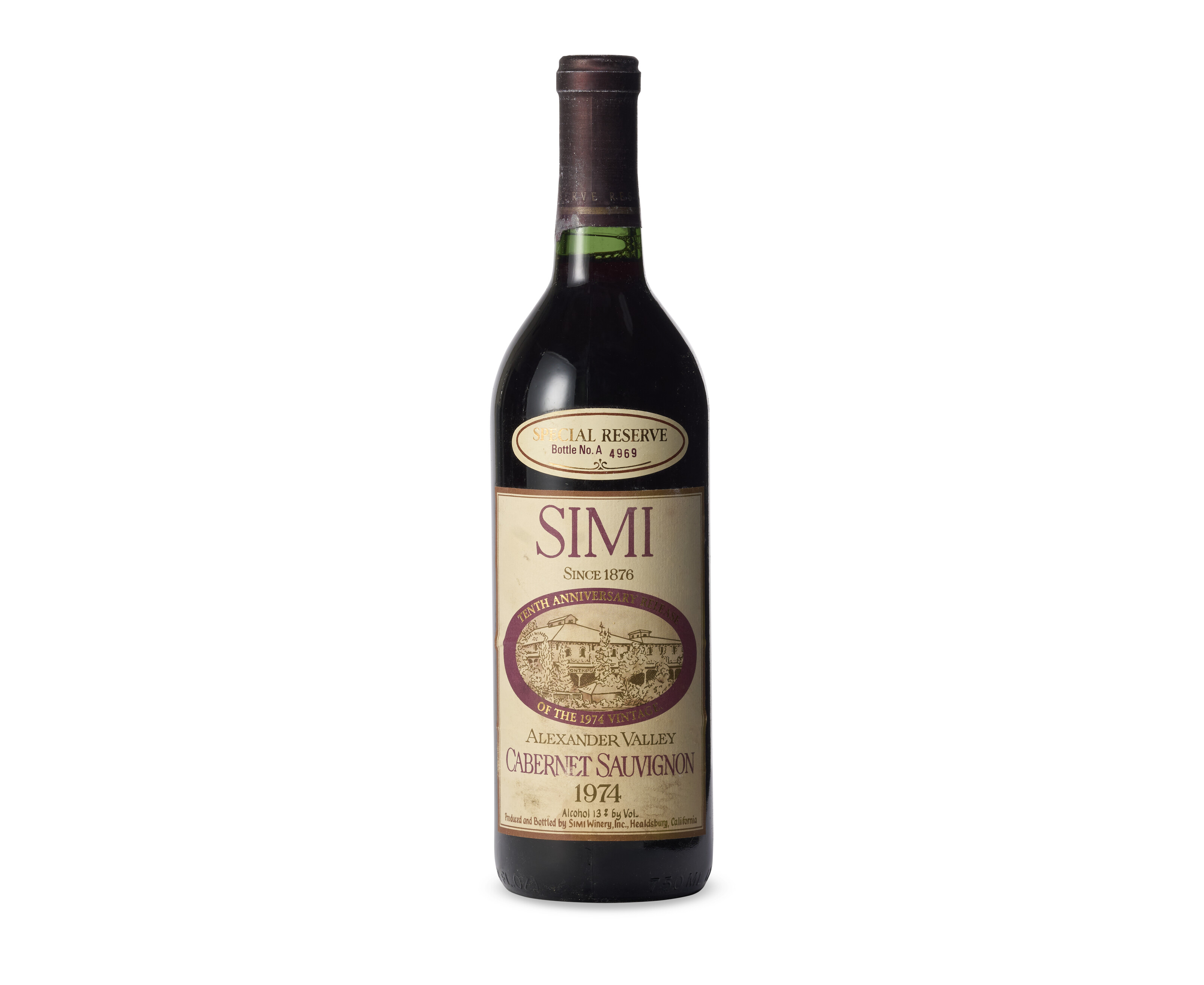 Simi, Special Reserve Cabernet Sauvignon 1974, Sonoma Countyu.5bn, 1vts ...