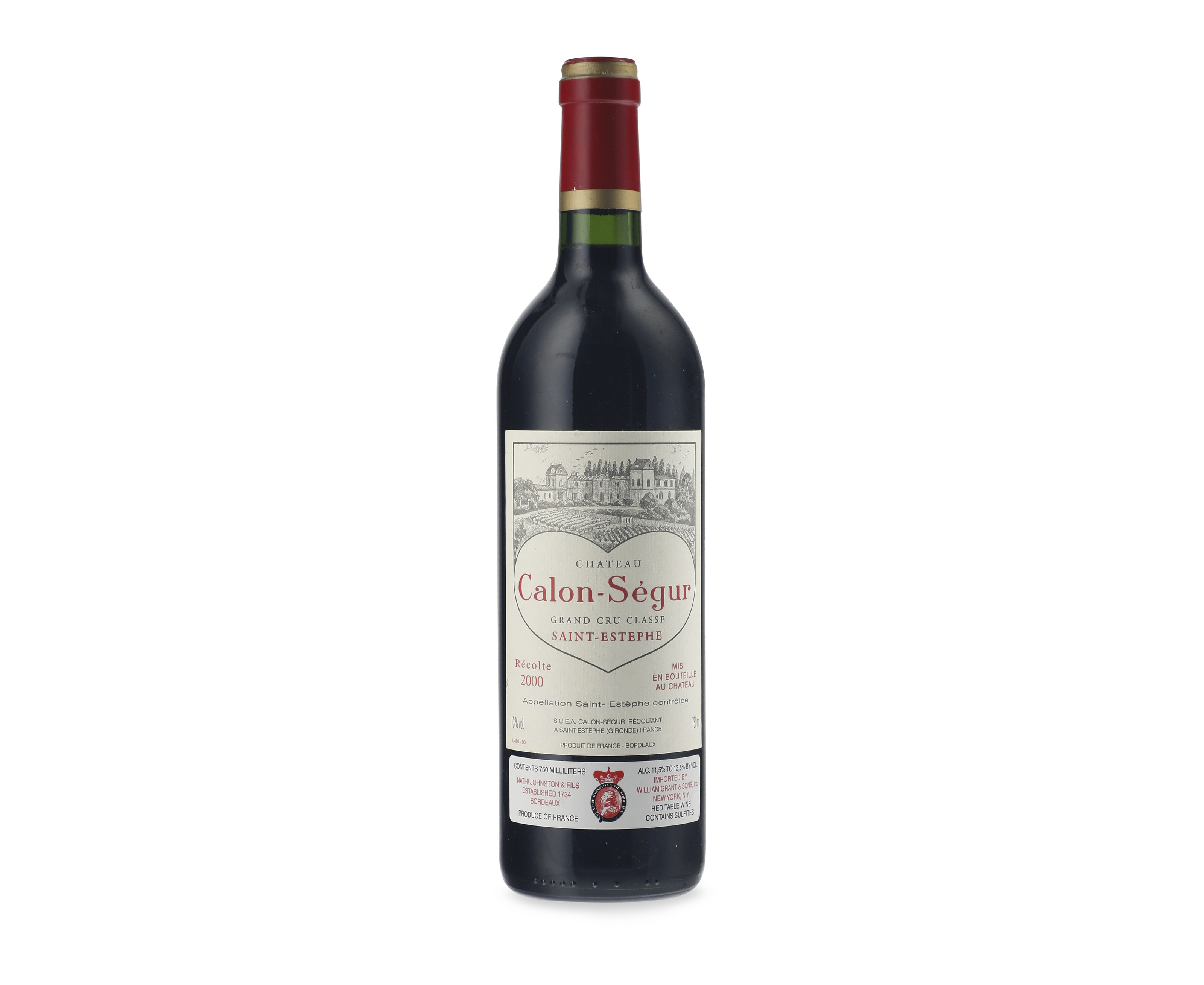 Château Calon-Ségur 2000, Saint-Estèphe, 3ème Cru Classé3 stained ...