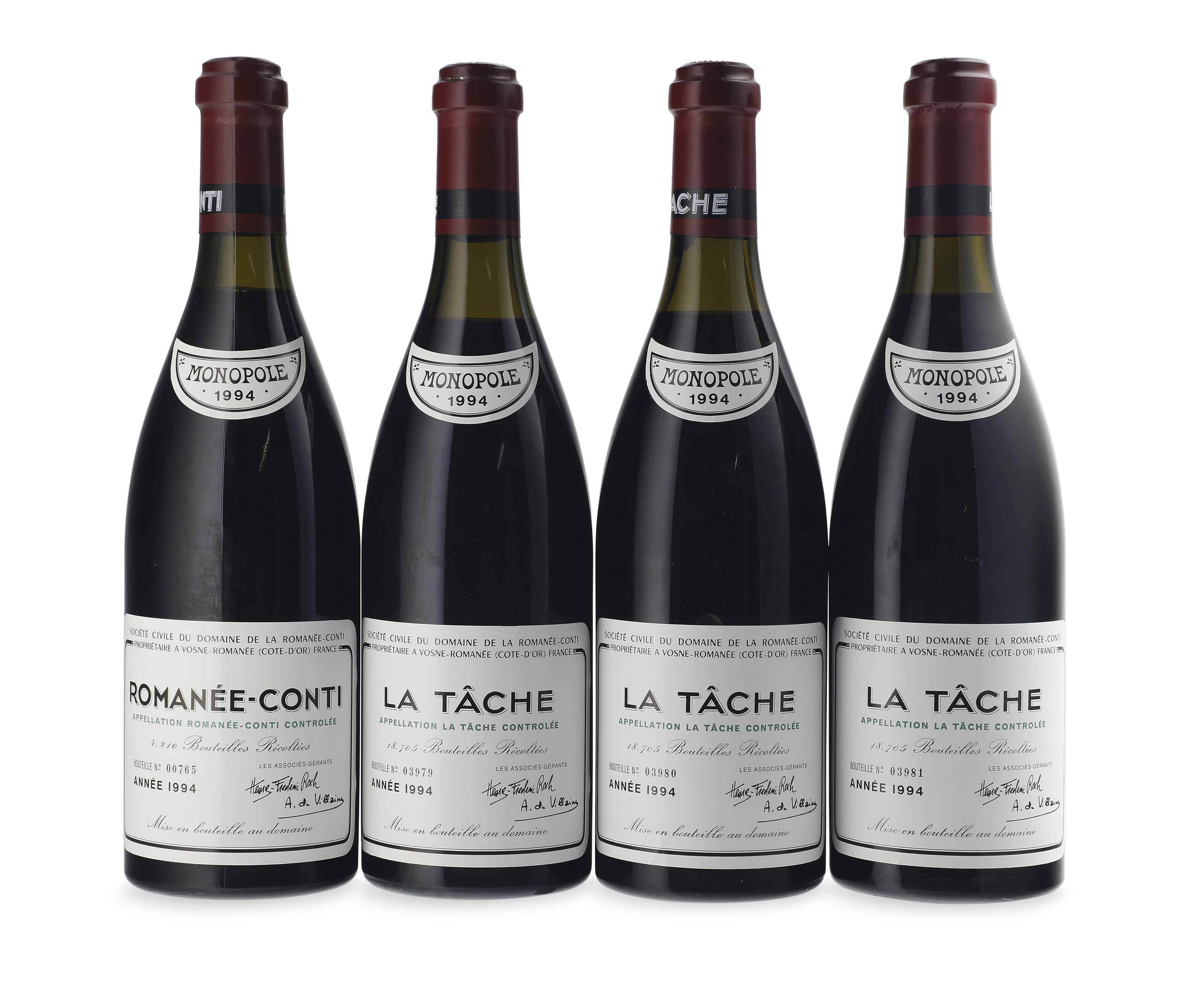 Domaine de la Romanée-Conti, Assortment Case 1994, Romanée-Conti 1994u.2.5cm (1)La Tâche 1994u ...