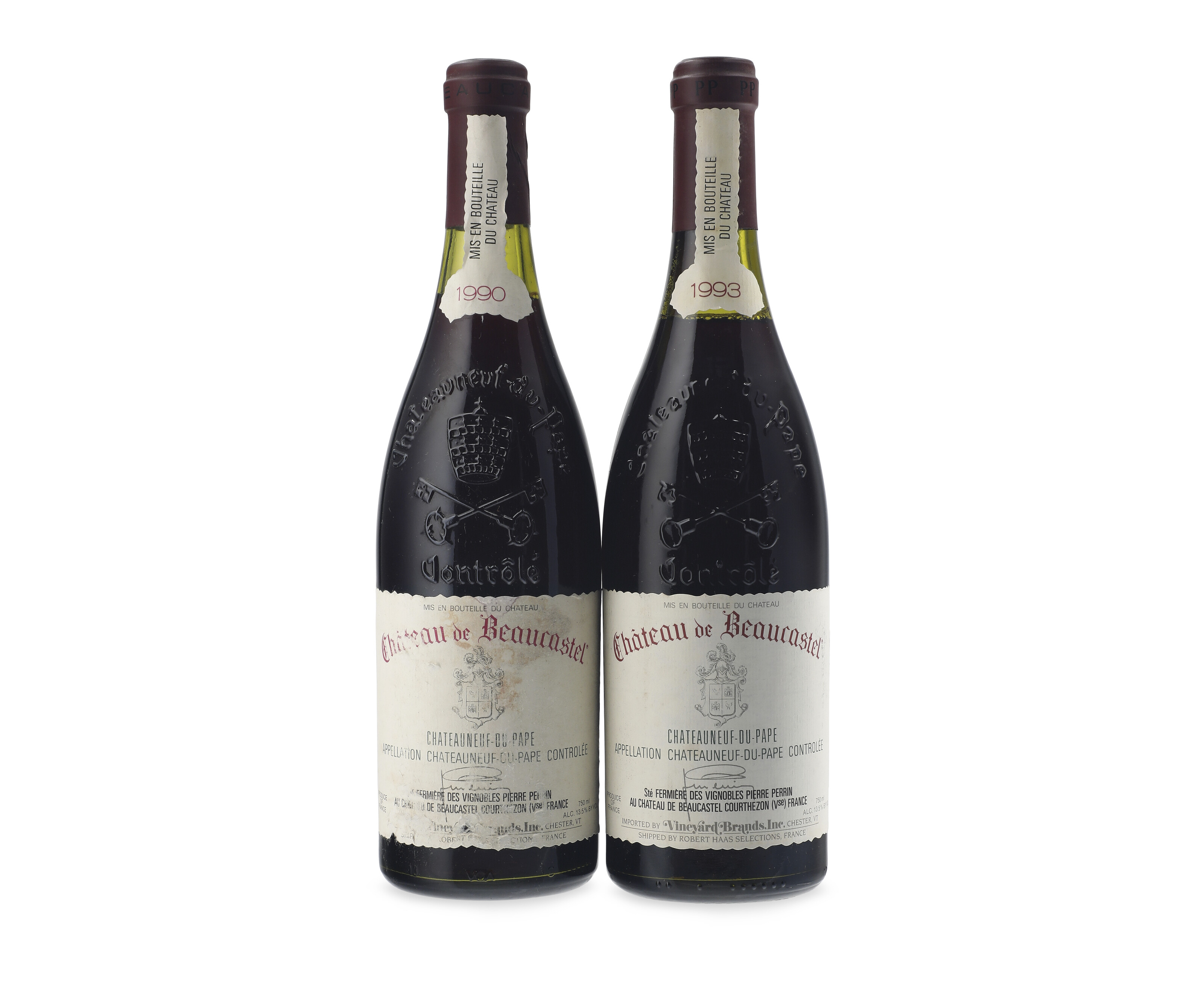 Mixed Château de Beaucastel Rouge, Châteauneuf-du-Pape, 1990u.3cm, bin ...