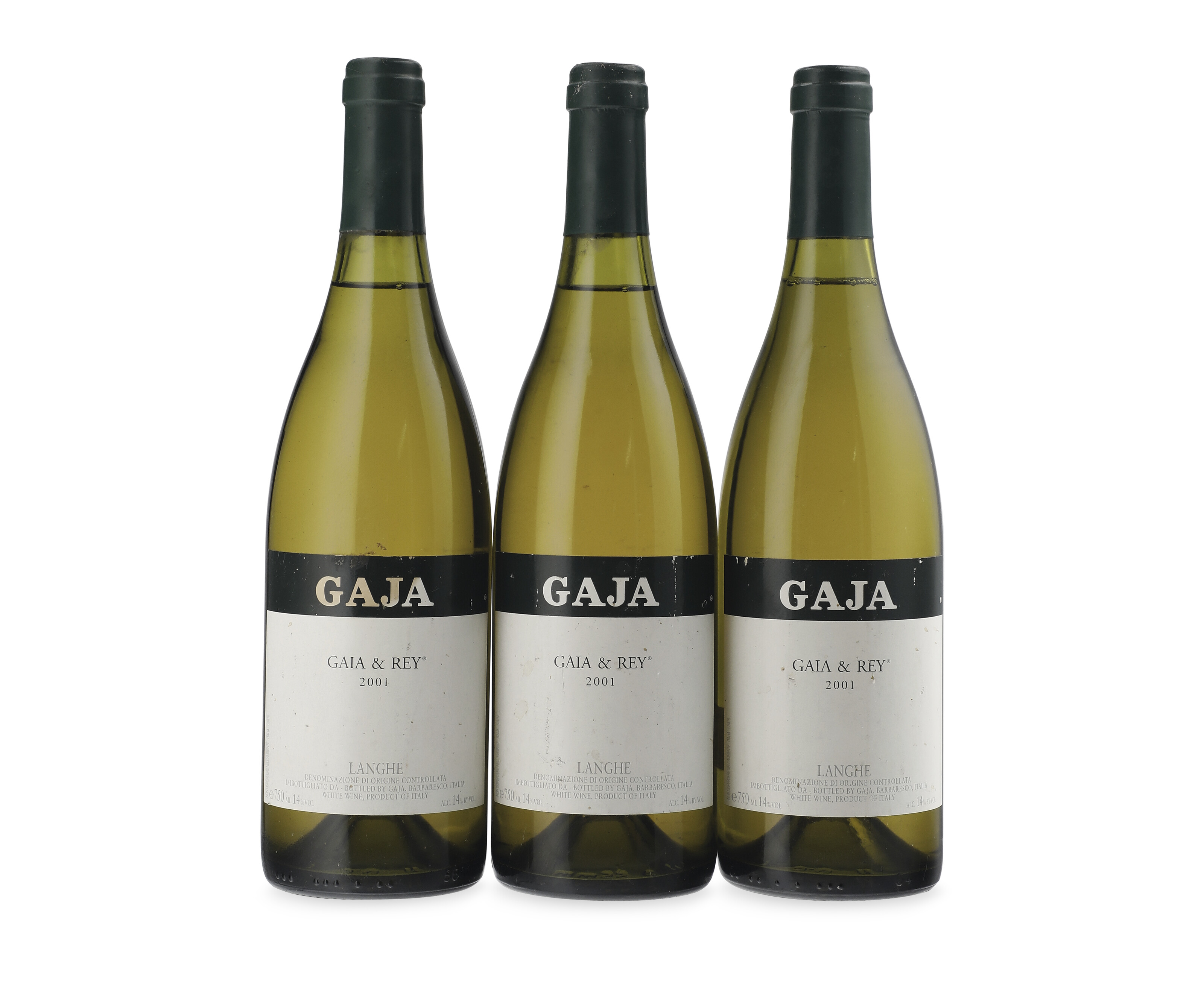Gaja, Gaia & Rey 2001, Langheslightly bin-soiled labels, 1 stained ...