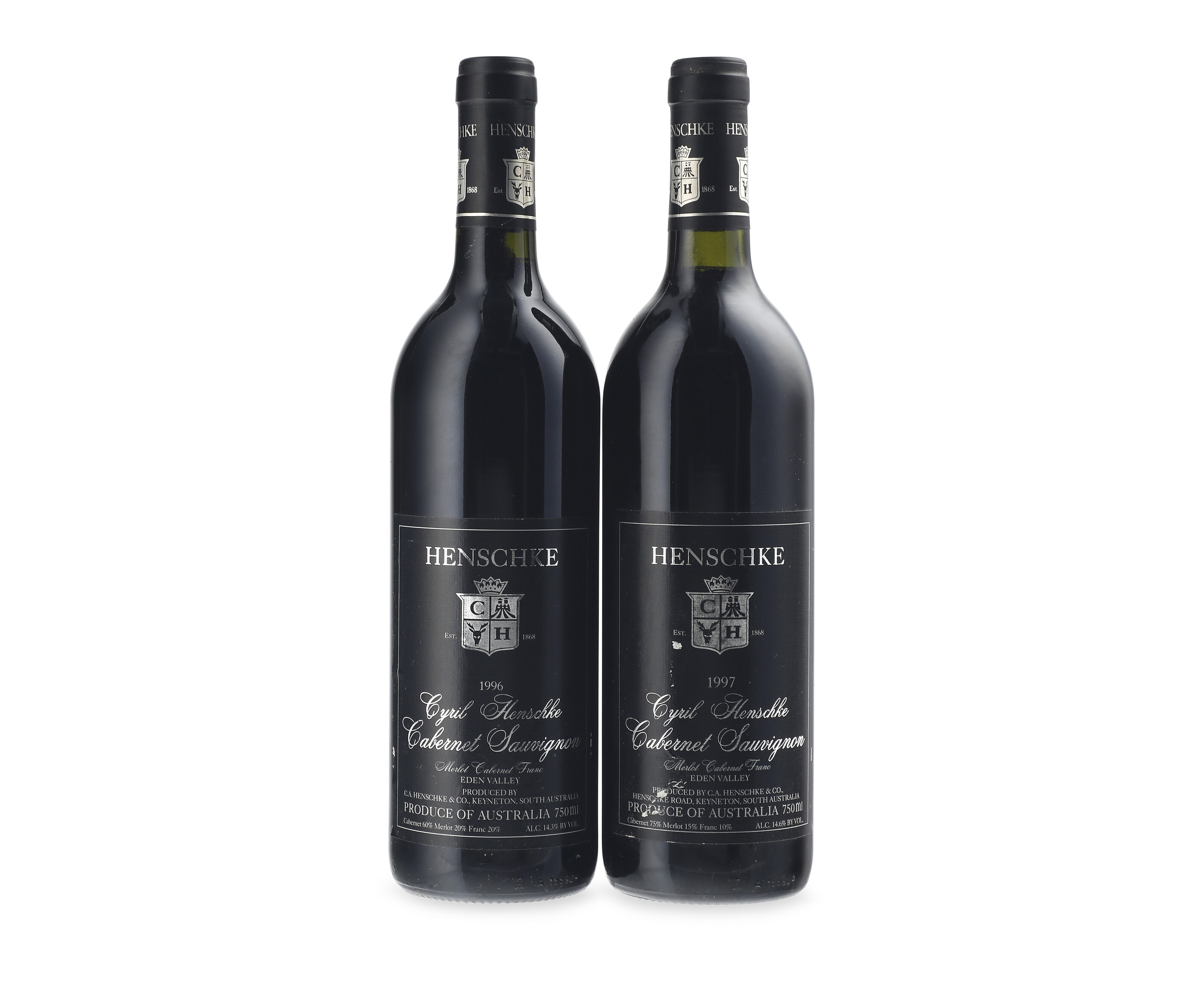 Mixed Henschke, Cyril Henschke, Cabernet Sauvignon, 1996u.bn, bin ...