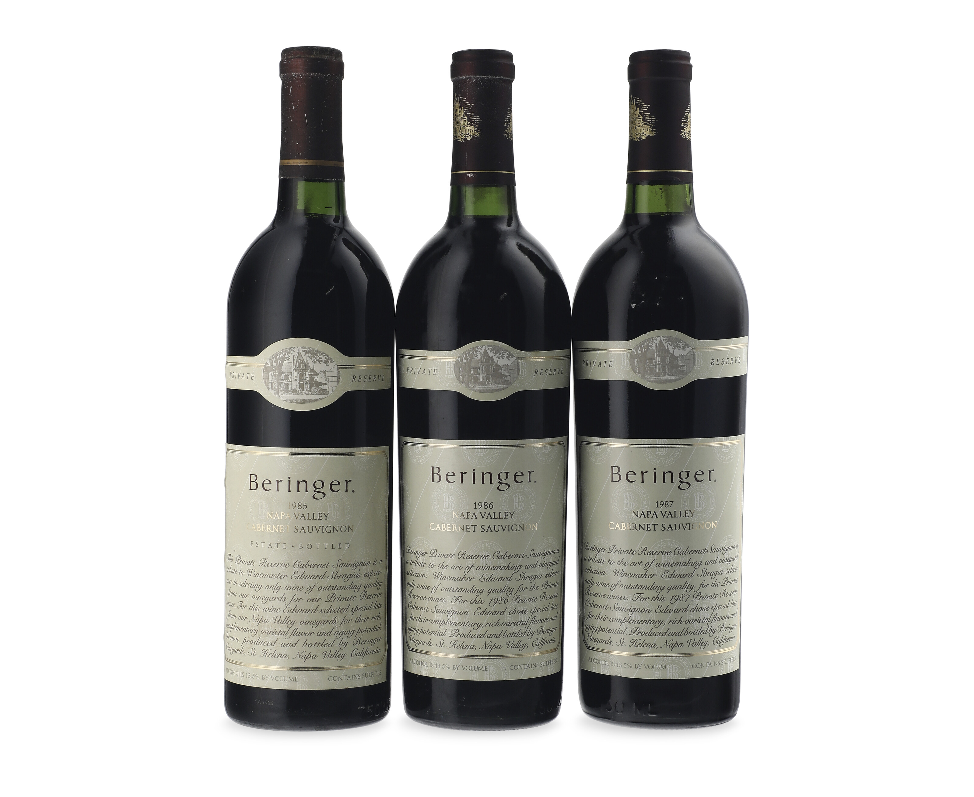 Mixed Beringer, Private Reserve Cabernet Sauvignon, 1985u.2bn, slightly ...