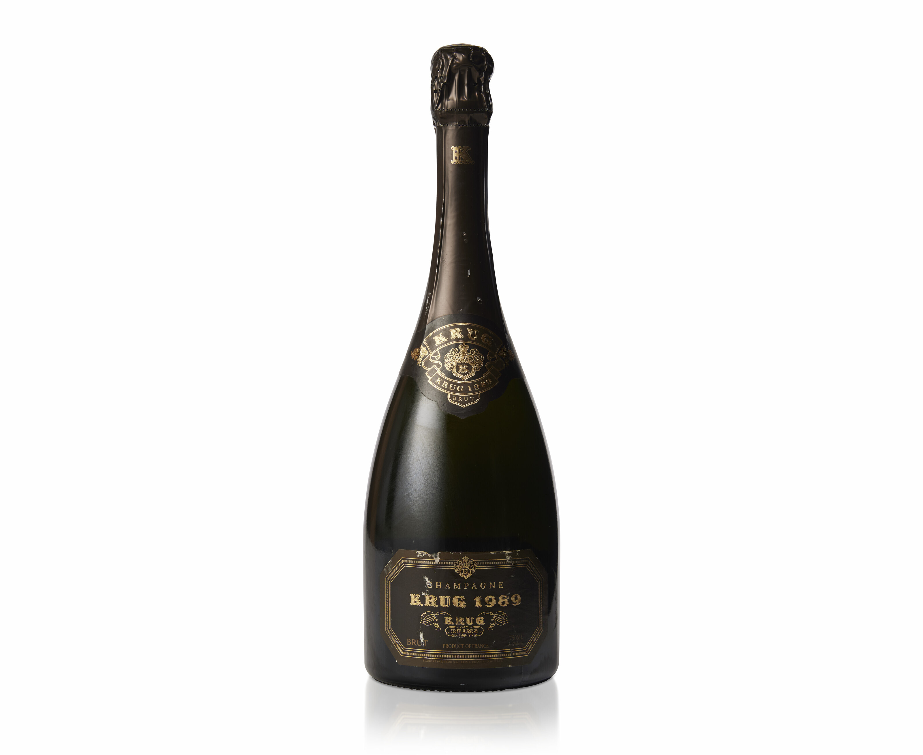 Krug Vintage 1989, ReimsBin-soiled labels, one scuffedLevels into ...