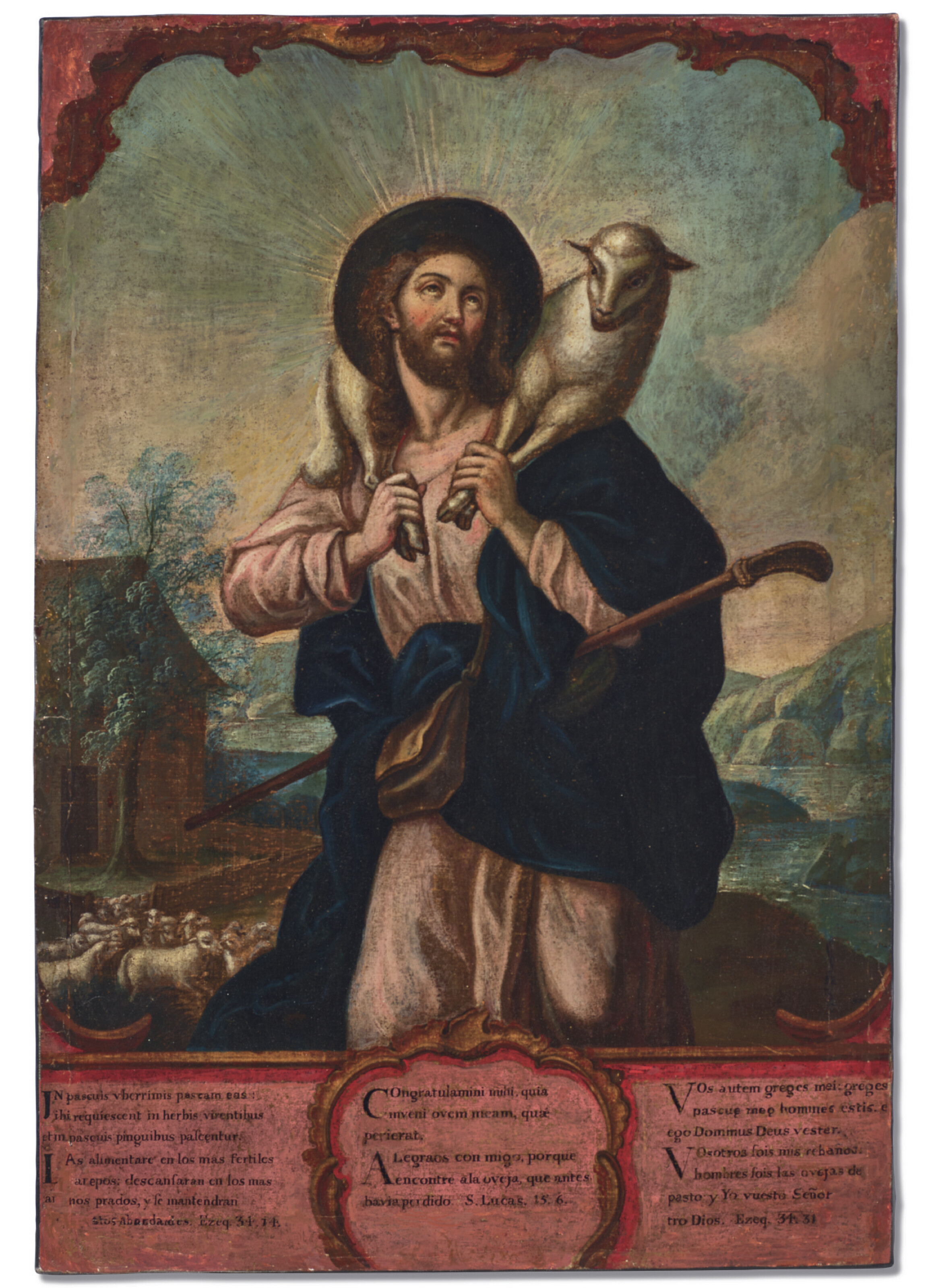 ANONYMOUS (ECUADORIAN, 18TH CENTURY), Christ as the Good Shepherd ...