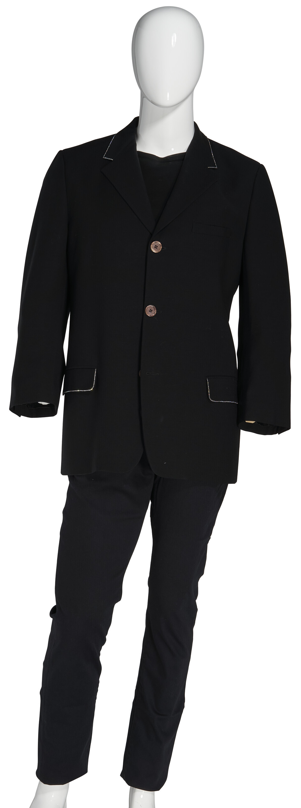 A BLACK JACKET WITH RHINESTONE MEDUSA DETAIL, GIANNI VERSACE, CIRCA ...