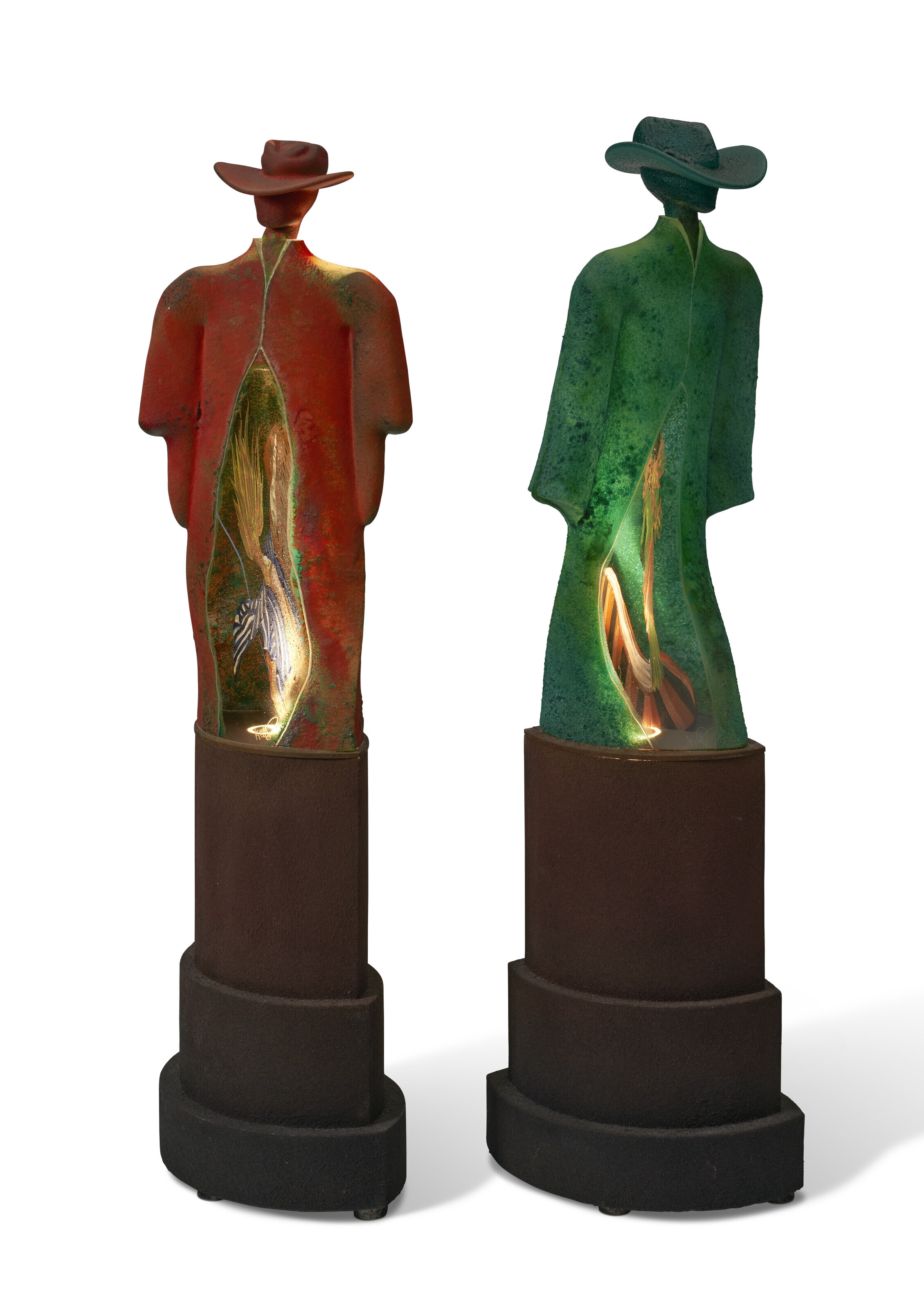 KJELL ENGMAN (SWEDISH, B. 1946), Two 'Catwalk' Figures on Stands ...