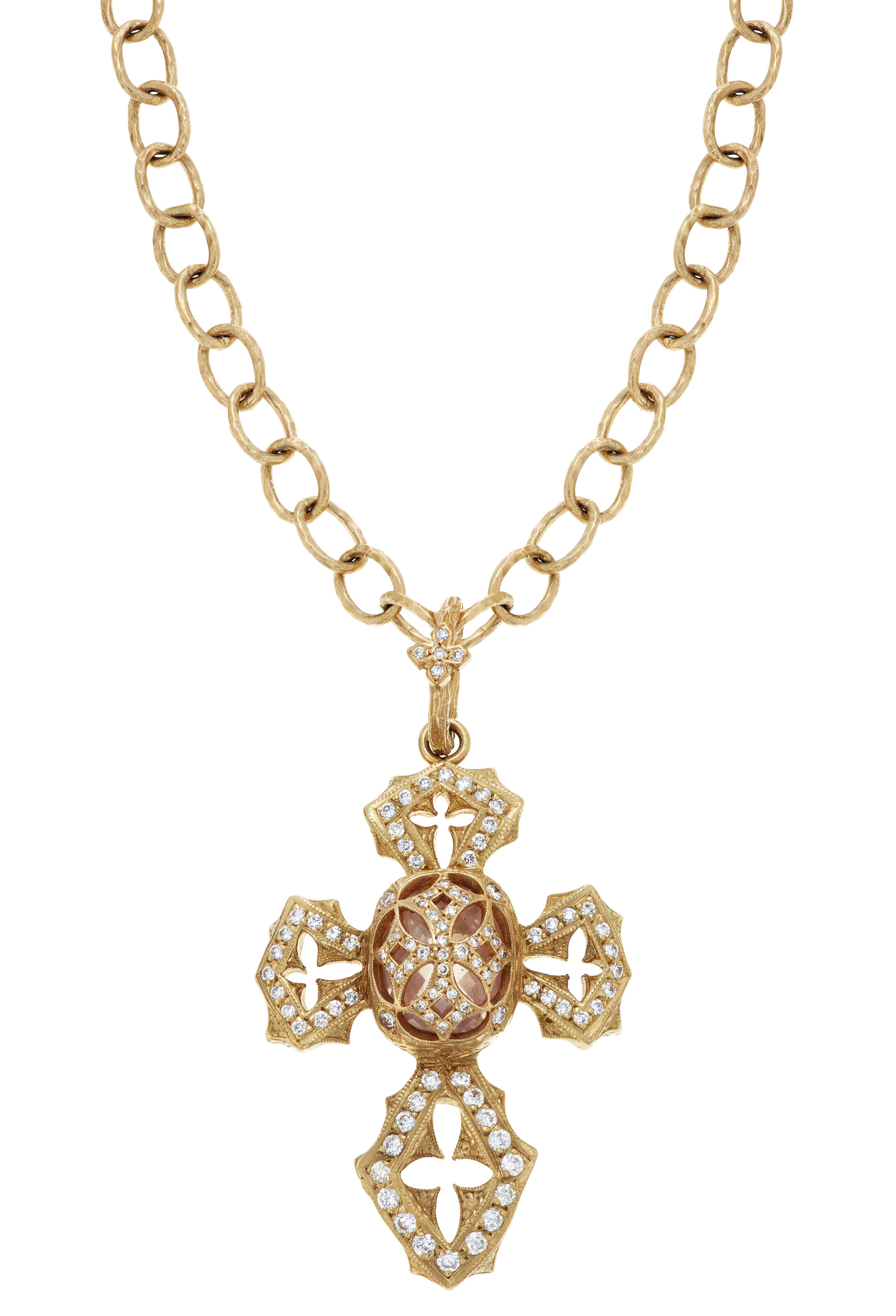 LOREE RODKIN DIAMOND AND ROSE QUARTZ CROSS PENDANT-NECKLACE, | Christie’s
