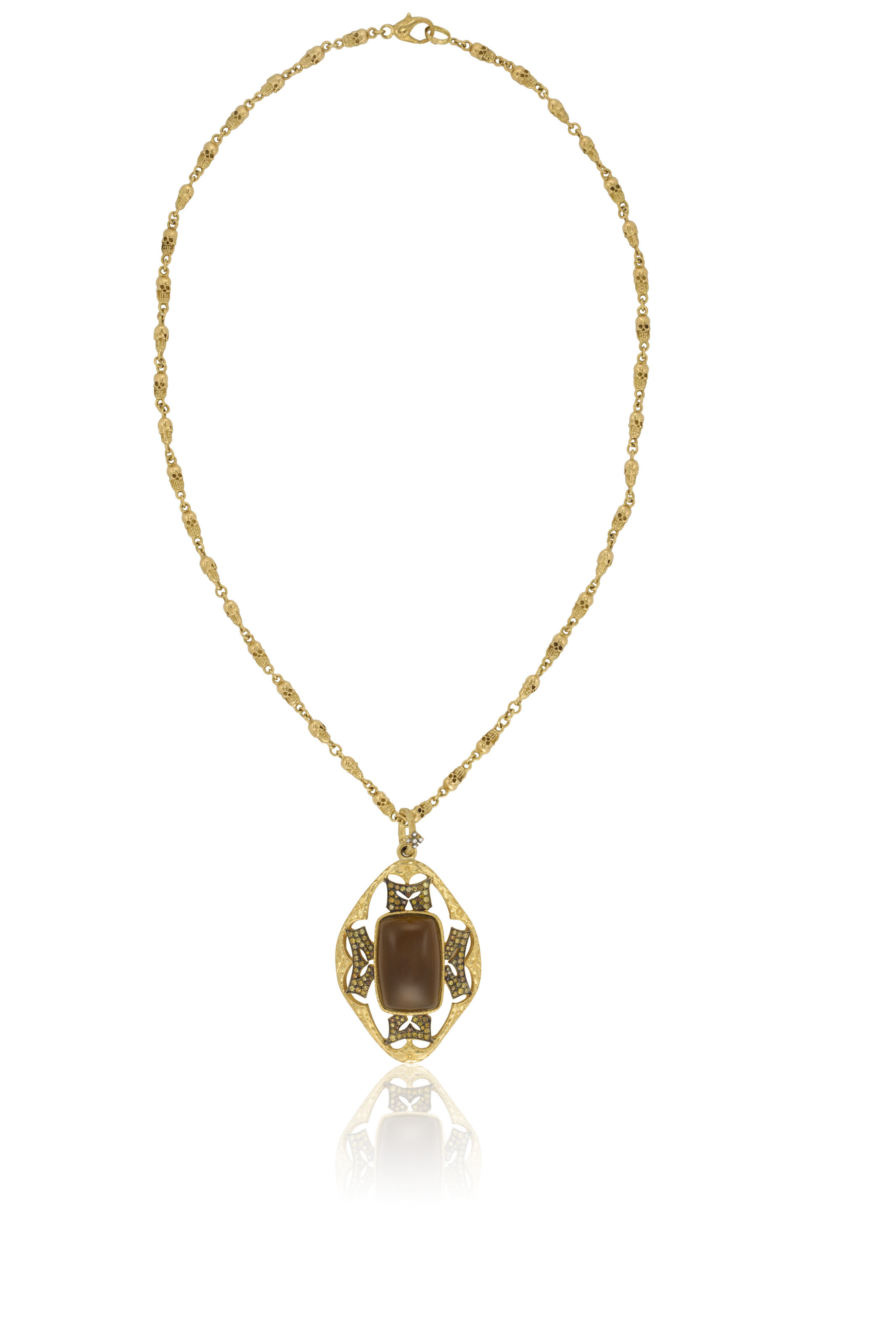 LOREE RODKIN SMOKY QUARTZ, COLORED DIAMOND AND DIAMOND PENDANT-NECKLACE ...