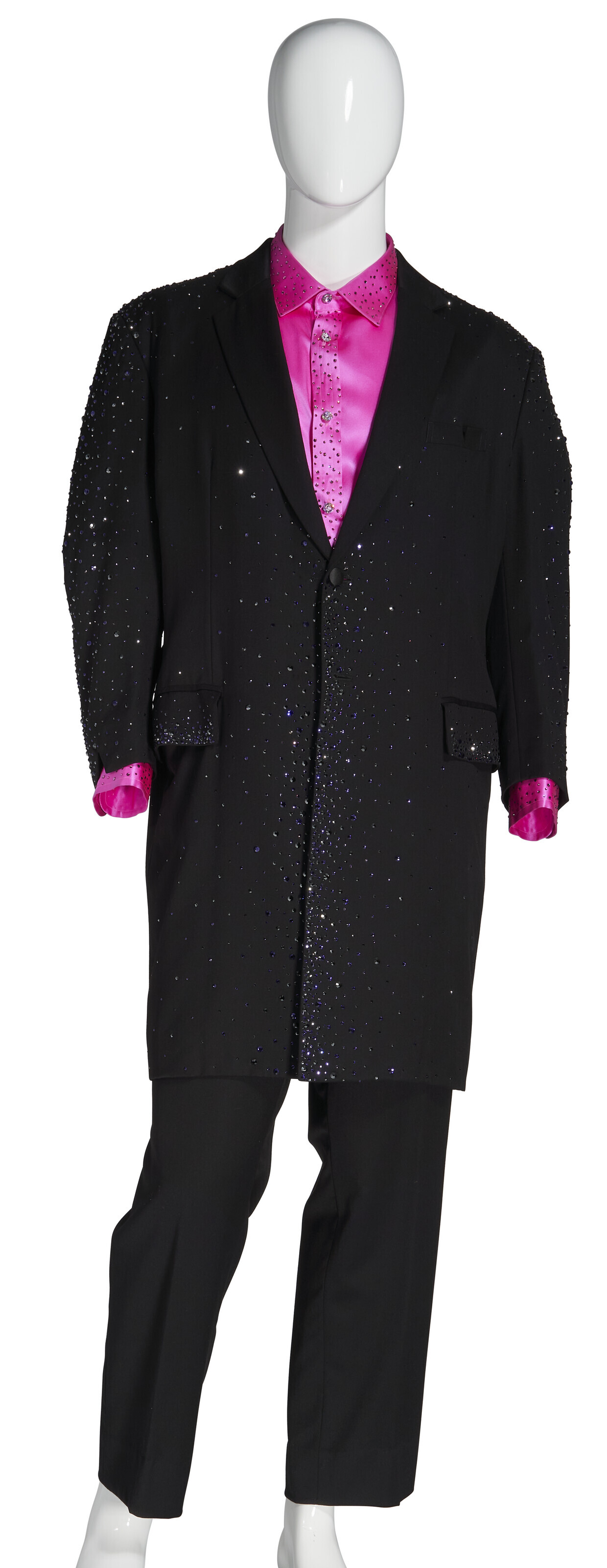 A BLACK WOOL 'SHIVA' SUIT, DESIGNED BY KEITH GREGORY FLEMING-HABERSTROH ...