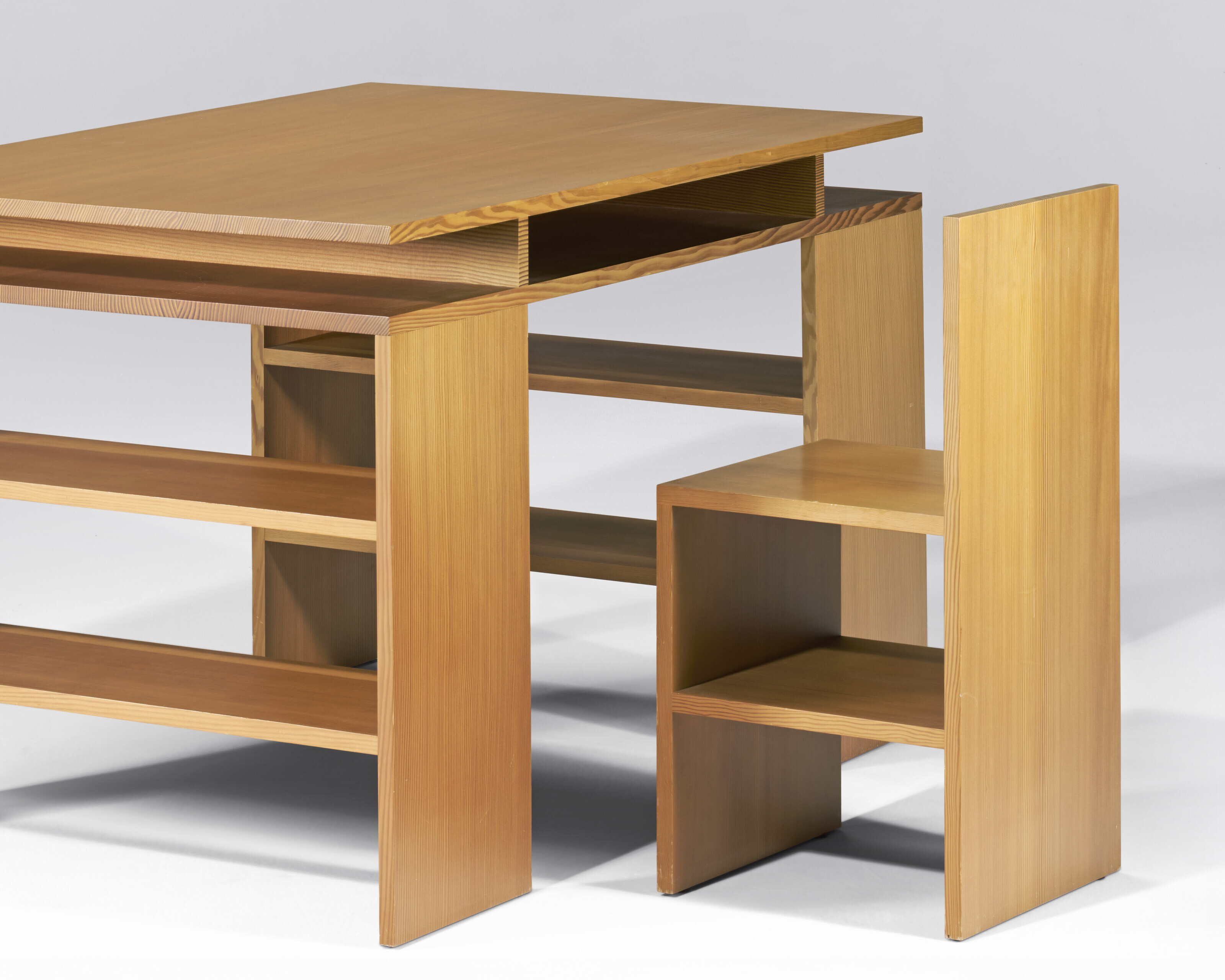 DONALD JUDD (1928-1994), 'Desk 33' and Two 'Chair 84' Chairs, designed ...