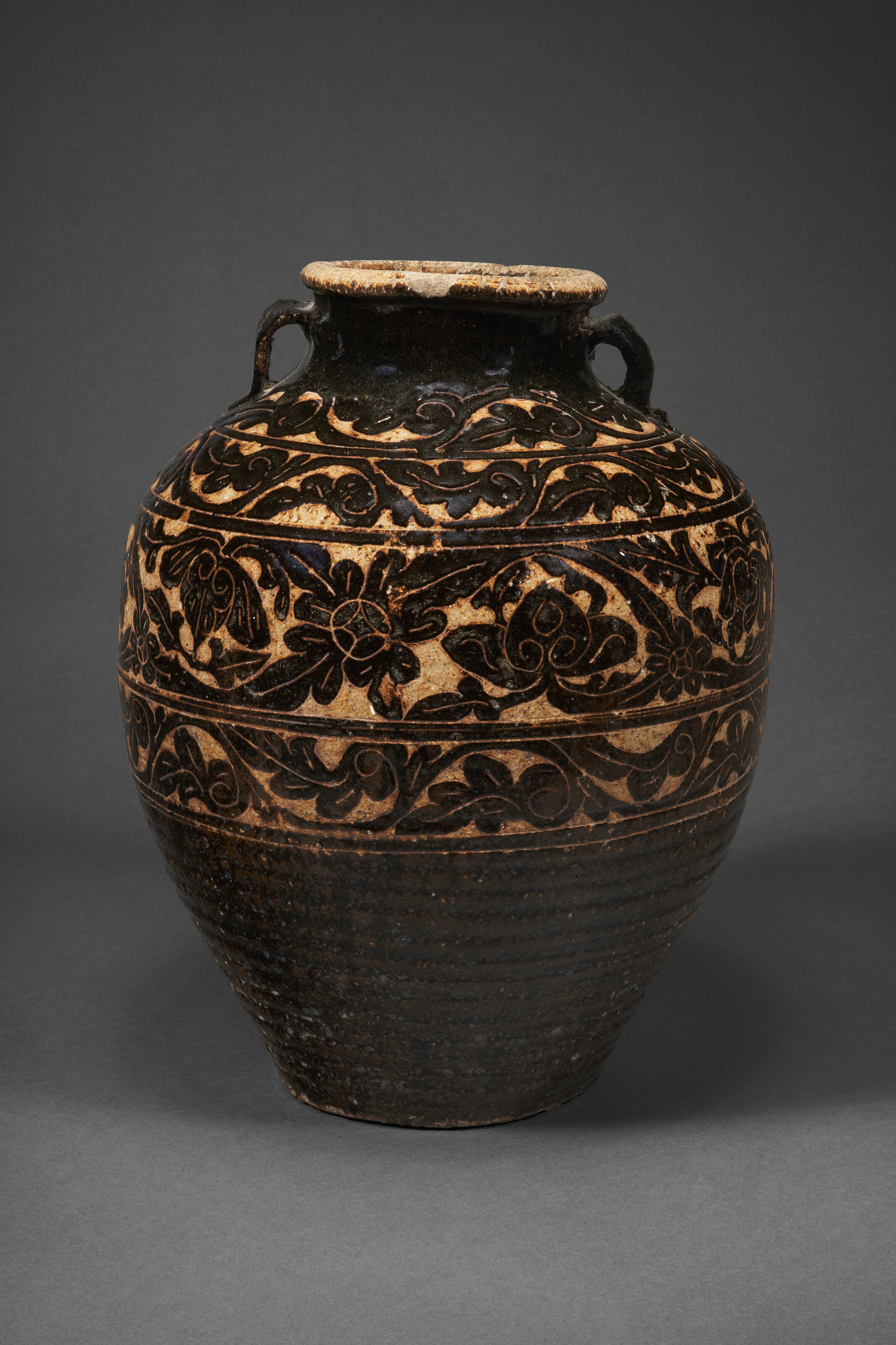 A RARE LARGE PAINTED CIZHOU 'BOY AND CRANE' JAR, JIN DYNASTY (1115-1234 ...