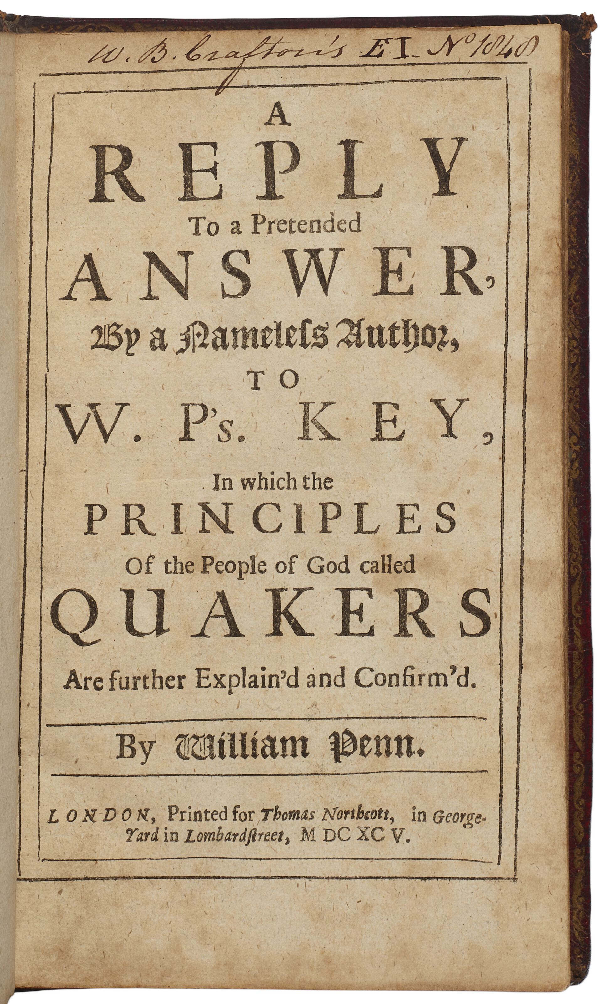 A Reply to a Pretended Answer by a Nameless Author to W.P.'s Key : in ...