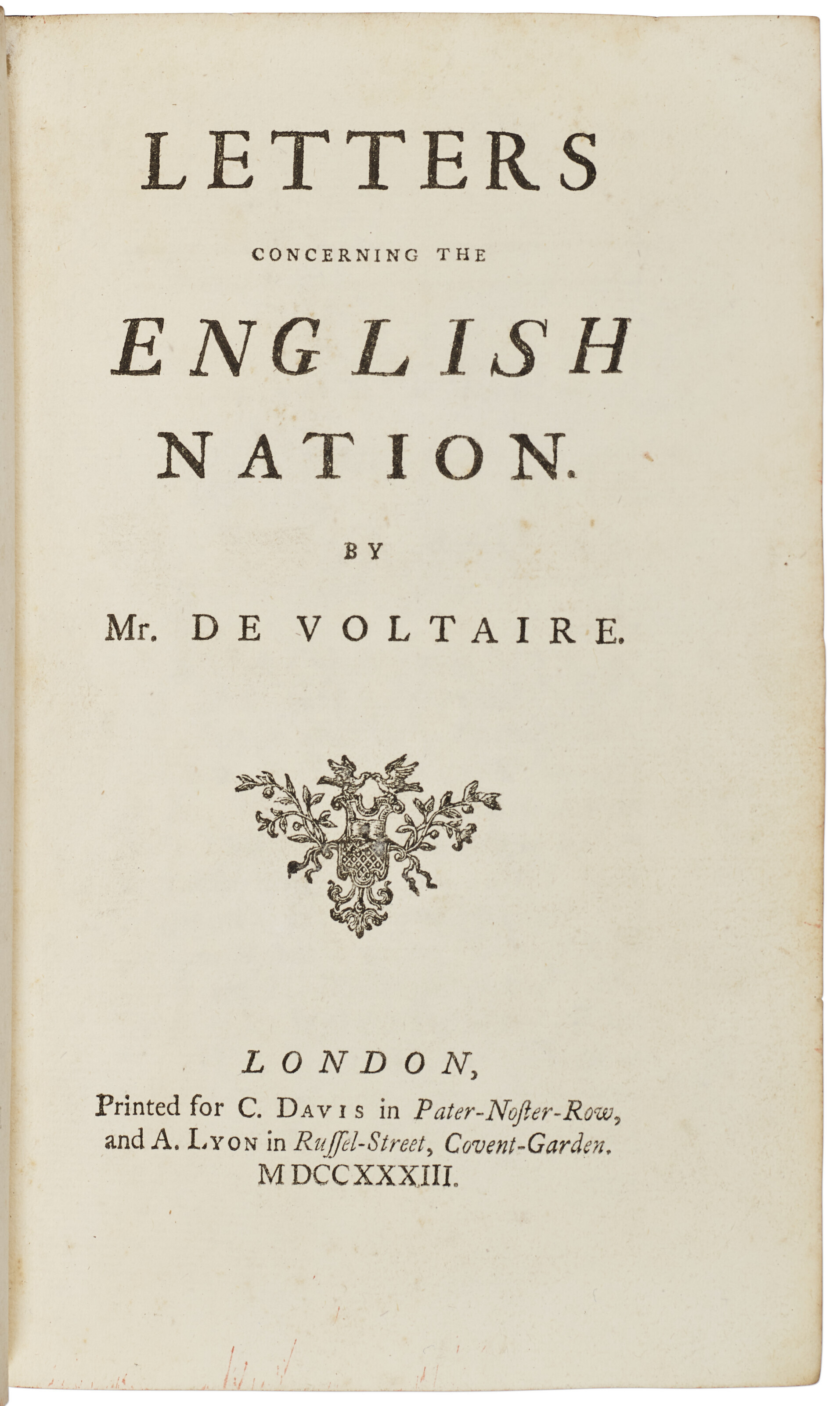Letters Concerning the English Nation, François-Marie Arouet de ...