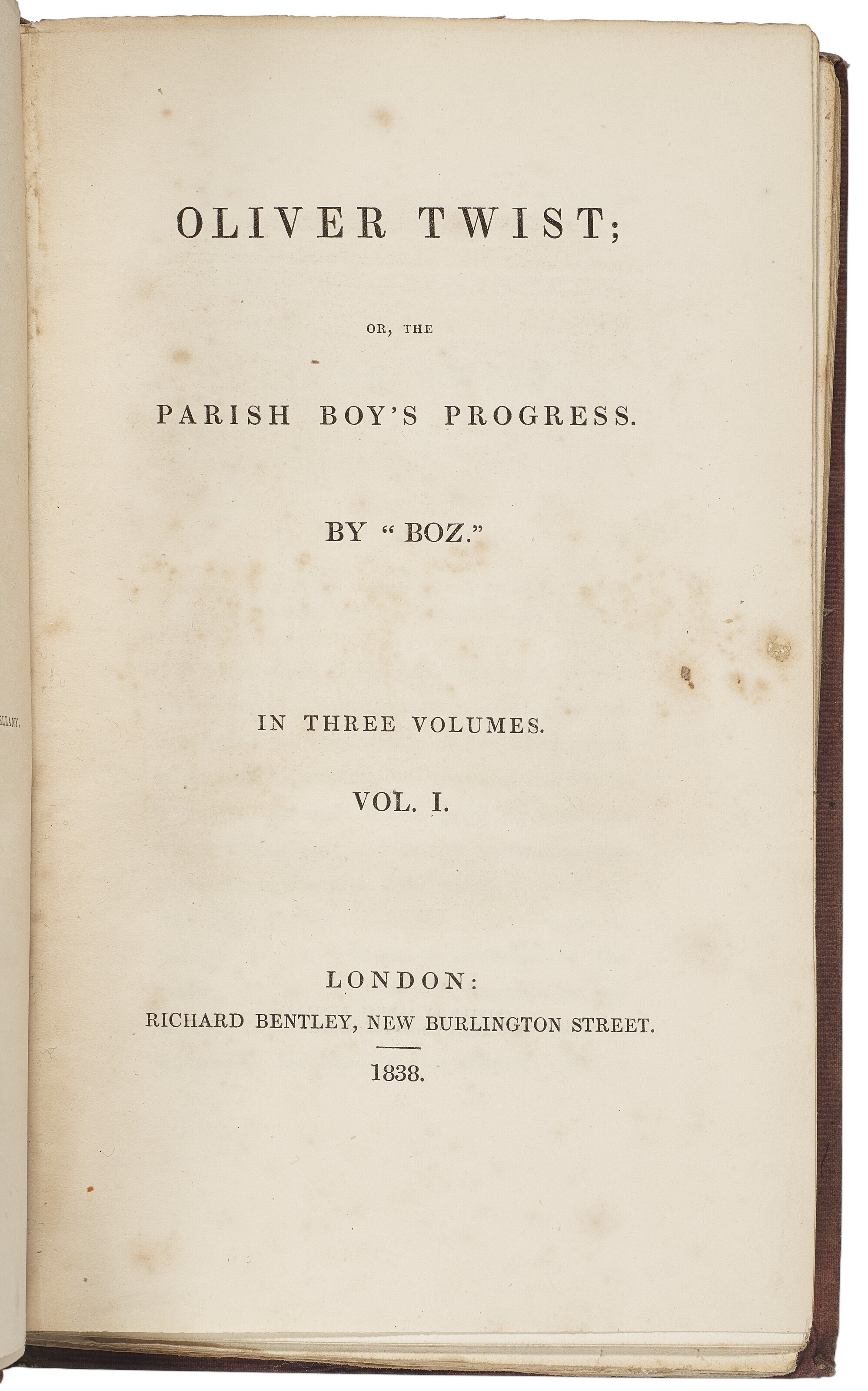 Oliver Twist, Charles Dickens, 1838 | Christie’s