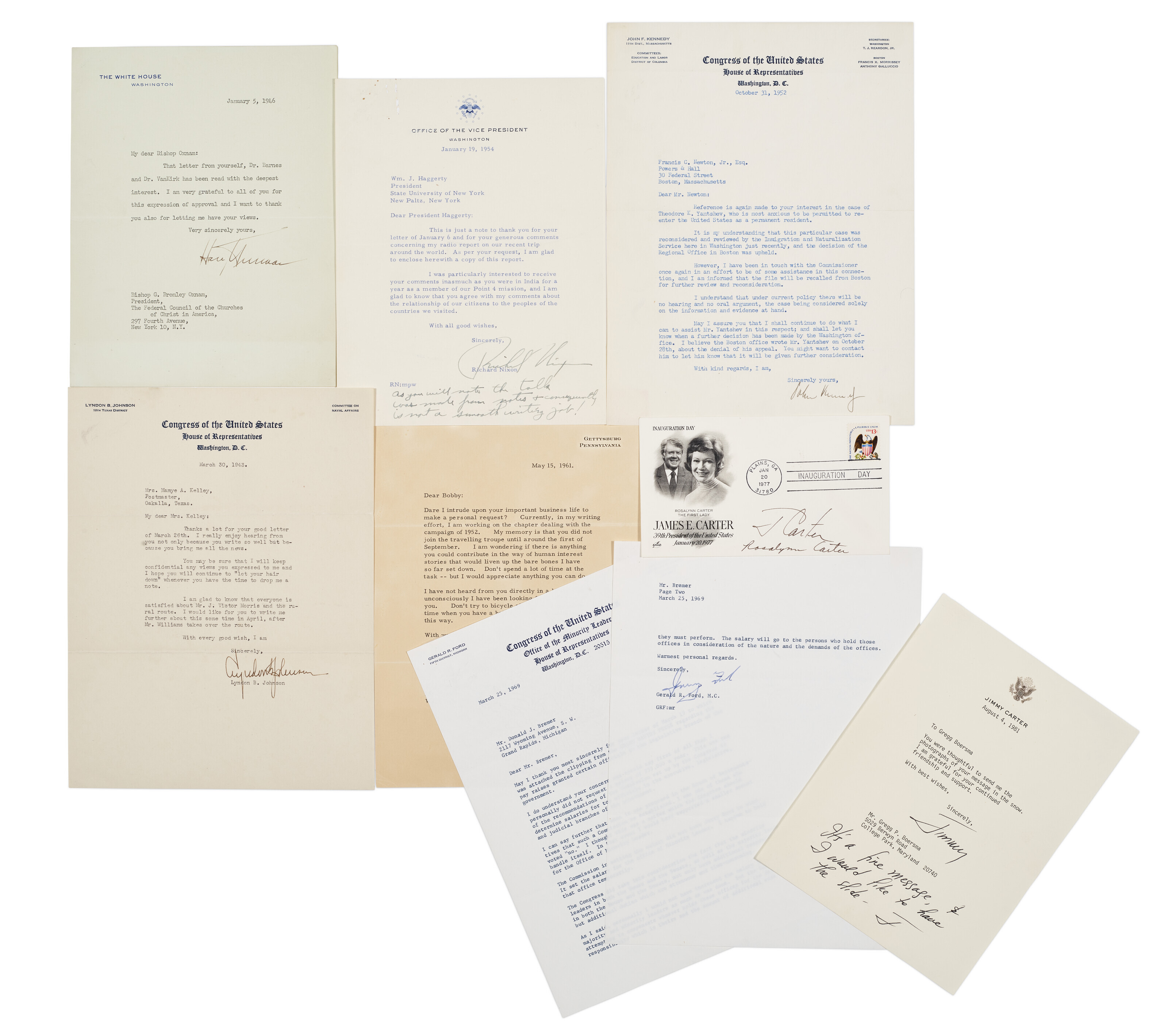 Eight signed items, 20th-century Presidents | Christie’s