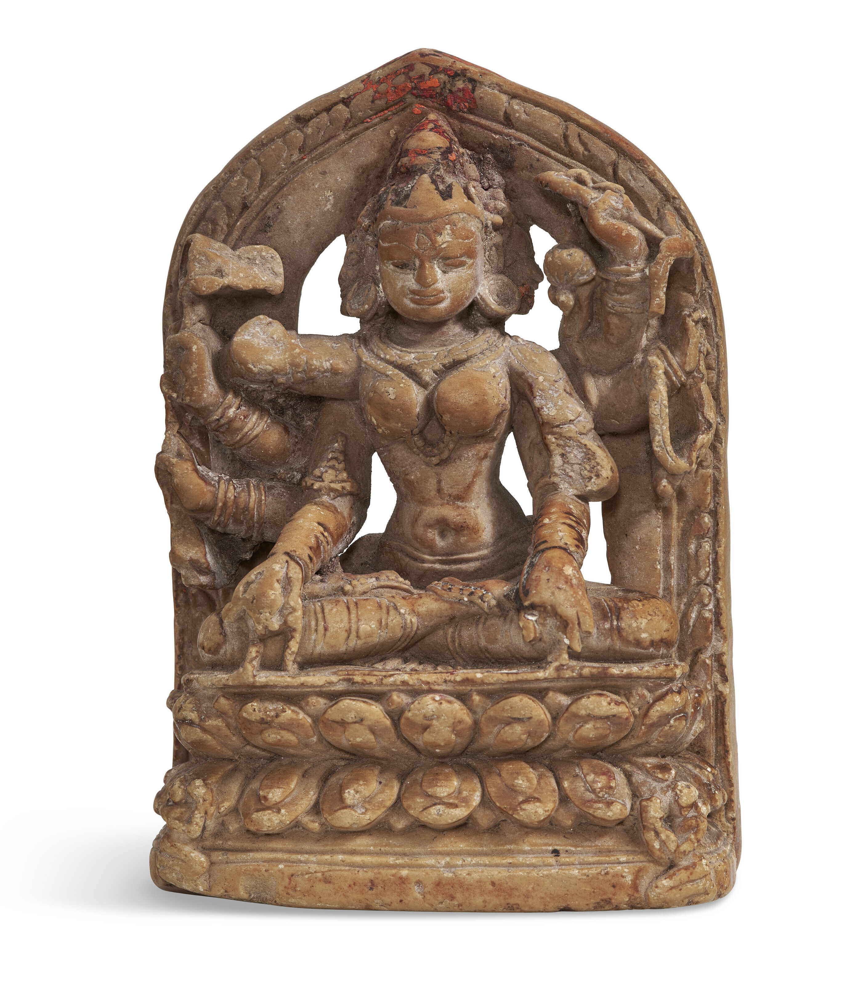 A SILTSTONE VOTIVE STELE OF VAJRATARA, NORTHEASTERN INDIA, PALA PERIOD ...