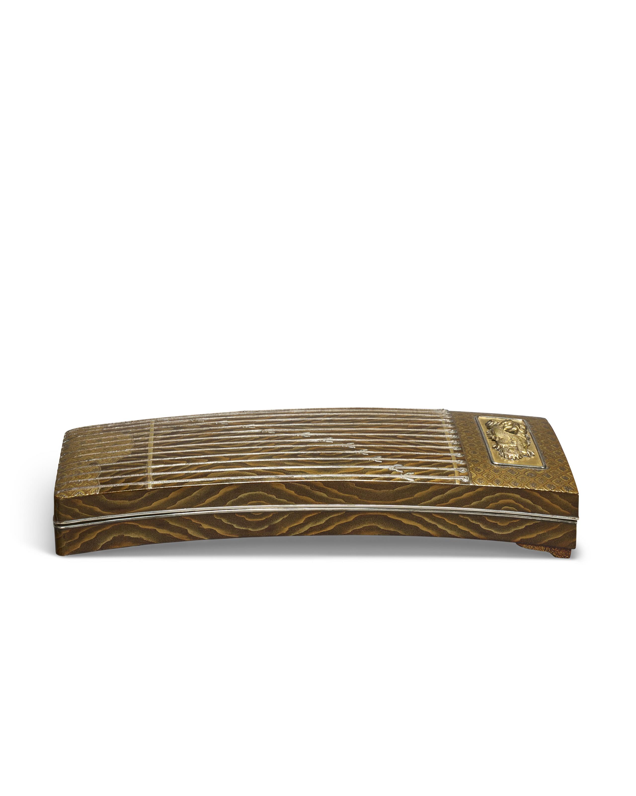 A LACQUER WRITING BOX (SUZURIBAKO) IN A FORM OF A KOTO (HARP), JAPAN ...