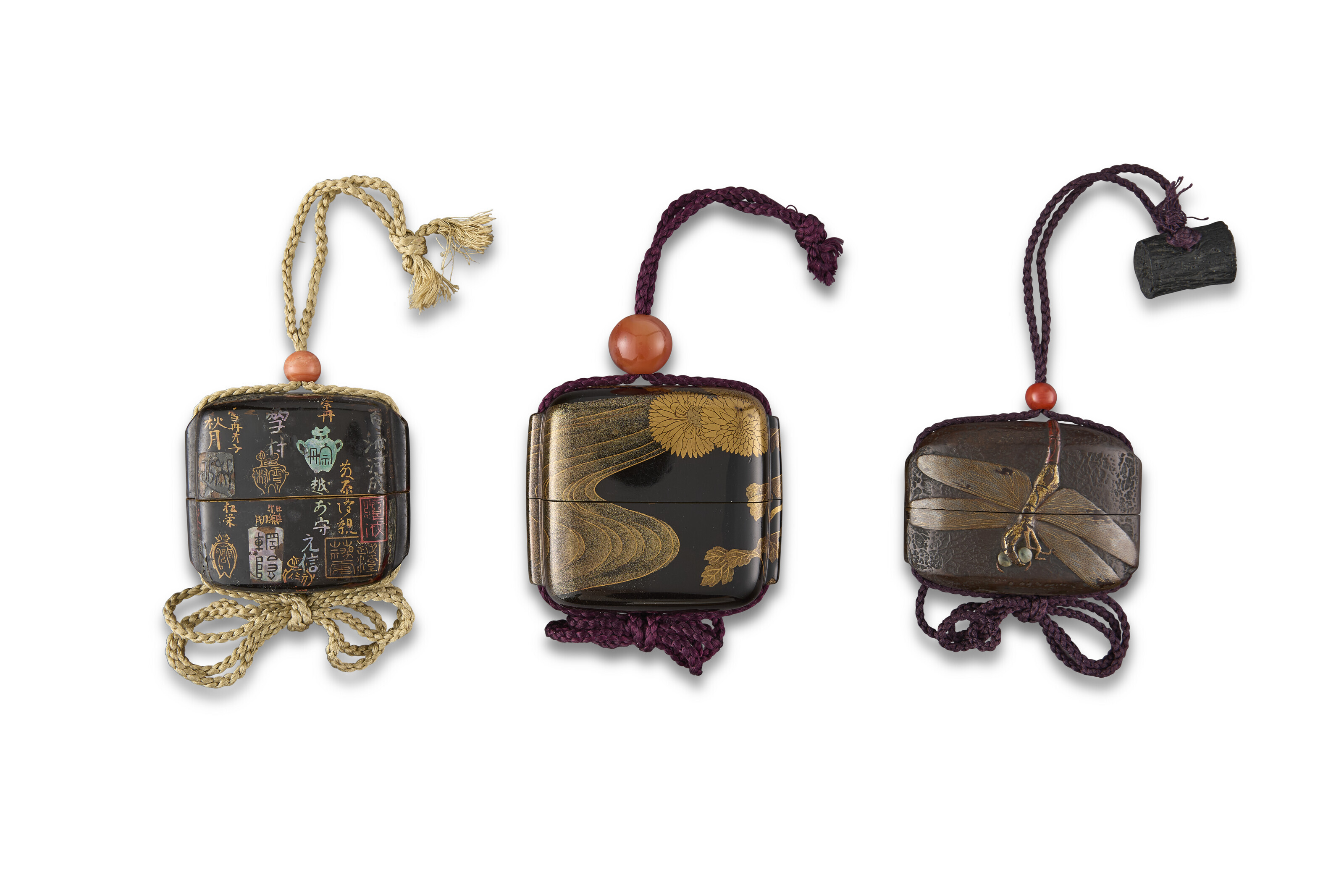 THREE LACQUER SINGLE-CASE INRO, EDO PERIOD (18TH-19TH CENTURY) | Christie’s