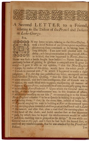 Narrative of the Defeat of the French Army at Lake-George, CHARLES ...