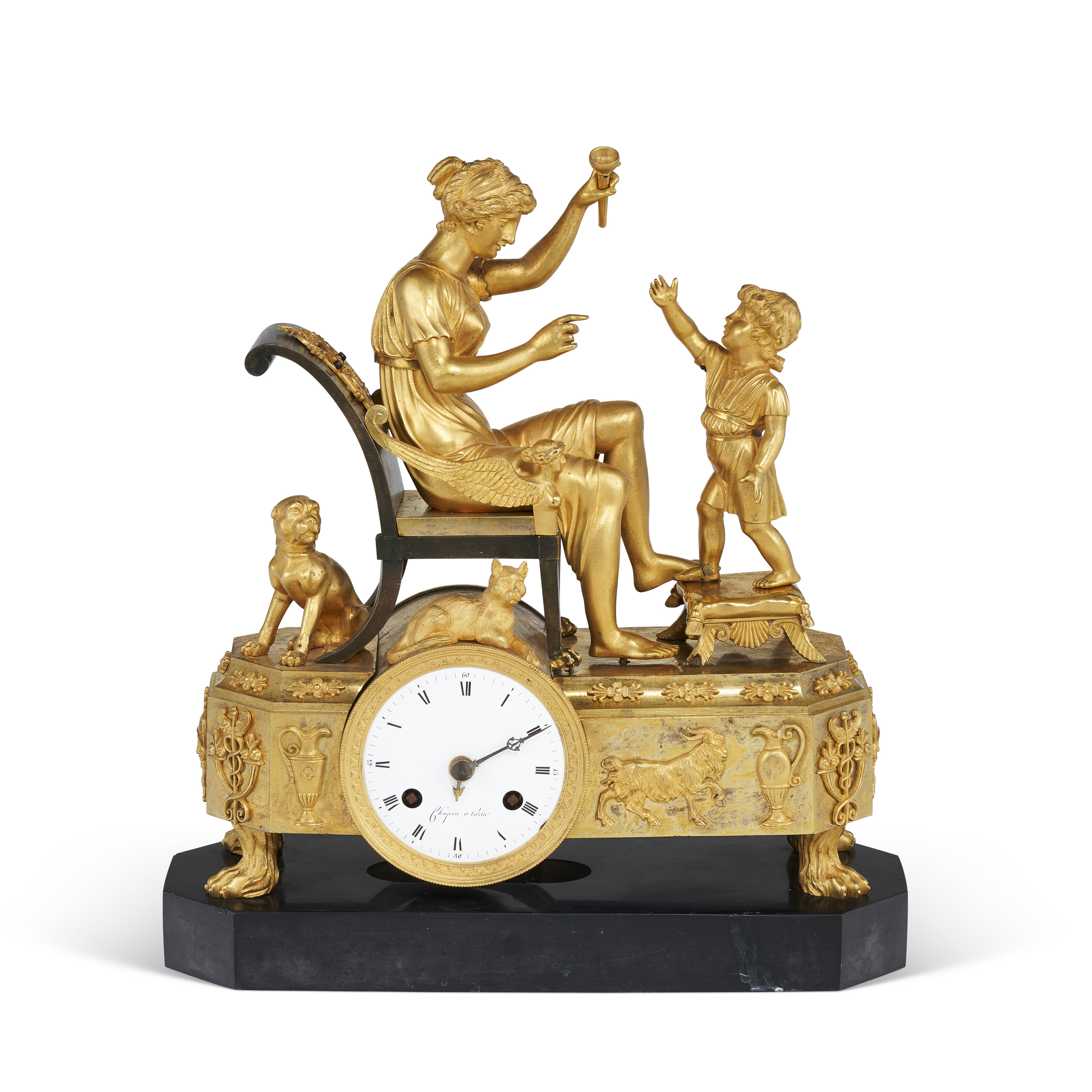 AN EMPIRE ORMOLU AND PATINATED BRONZE MANTEL CLOCK, CIRCA 1810 | Christie’s