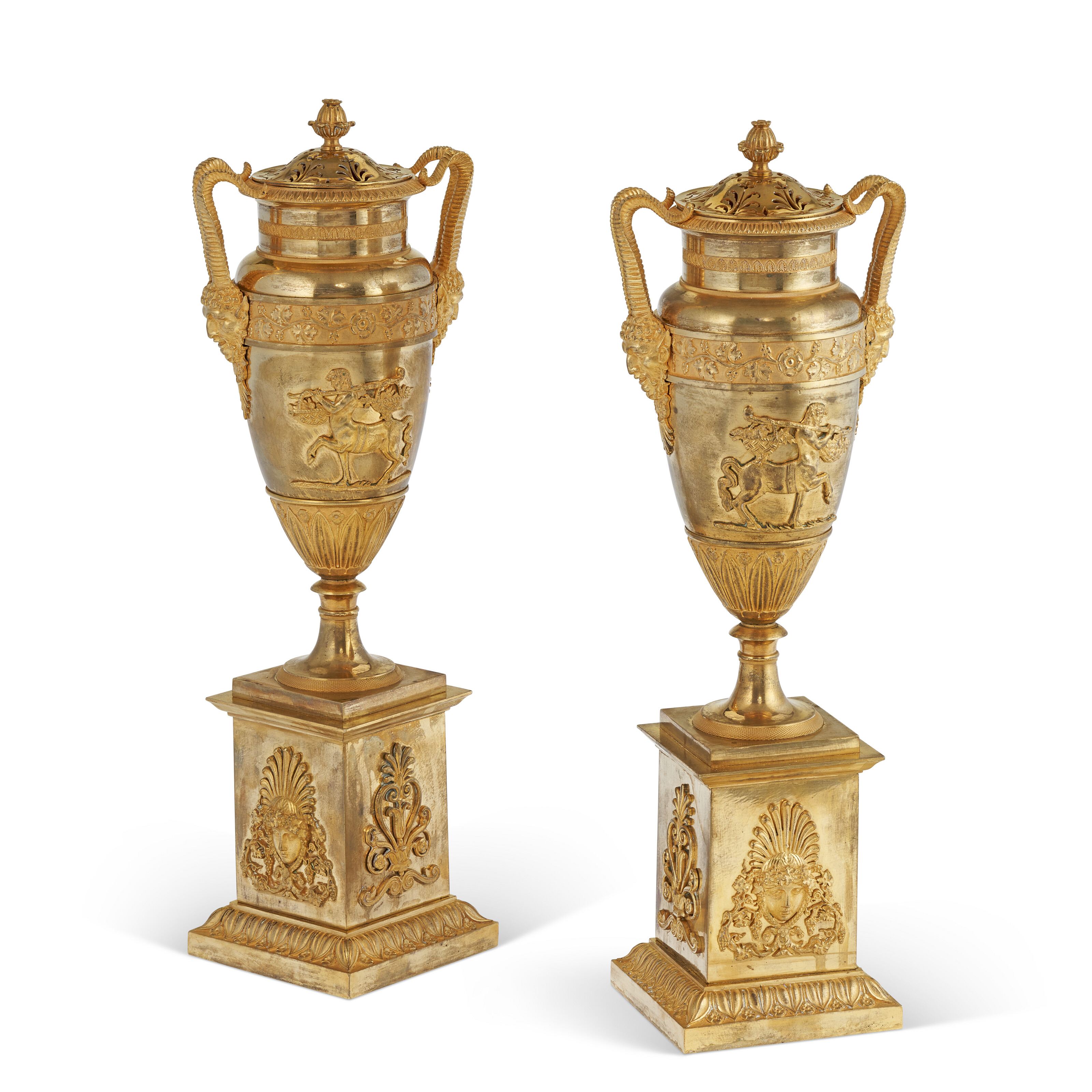 A PAIR OF EMPIRE ORMOLU VASES, CIRCA 1810, POSSIBLY NORTH EUROPEAN ...