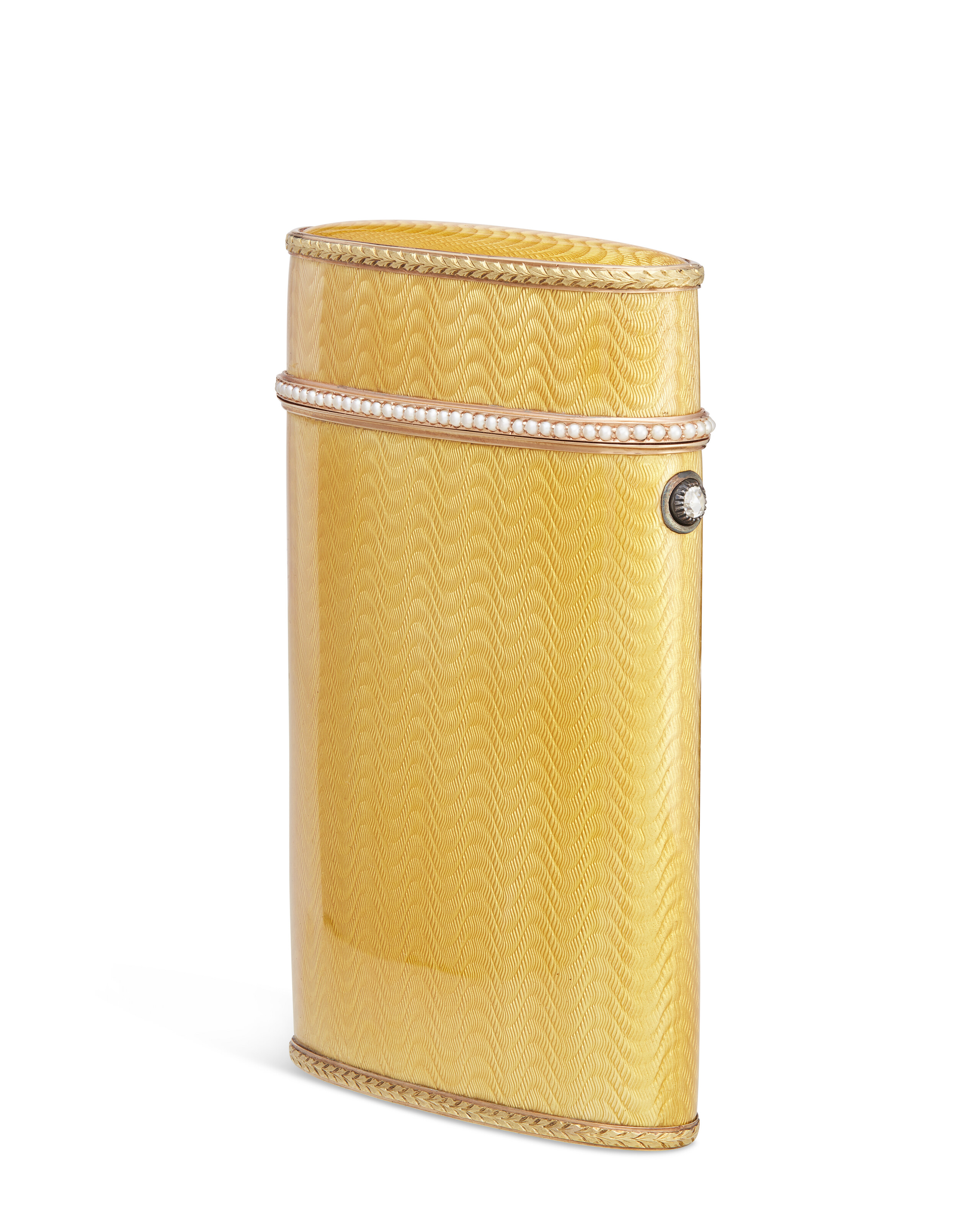 AN IMPERIAL JEWELED AND GUILLOCHÉ ENAMEL TWO-COLOR GOLD-MOUNTED SILVER ...