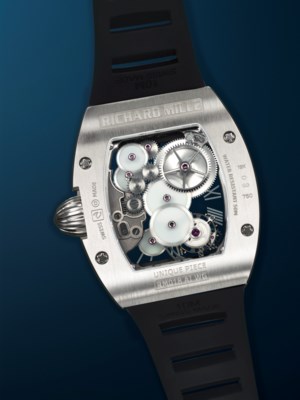 RICHARD MILLE. AN IMPRESSIVE AND UNIQUE 18K WHITE GOLD SKELETONIZED ...