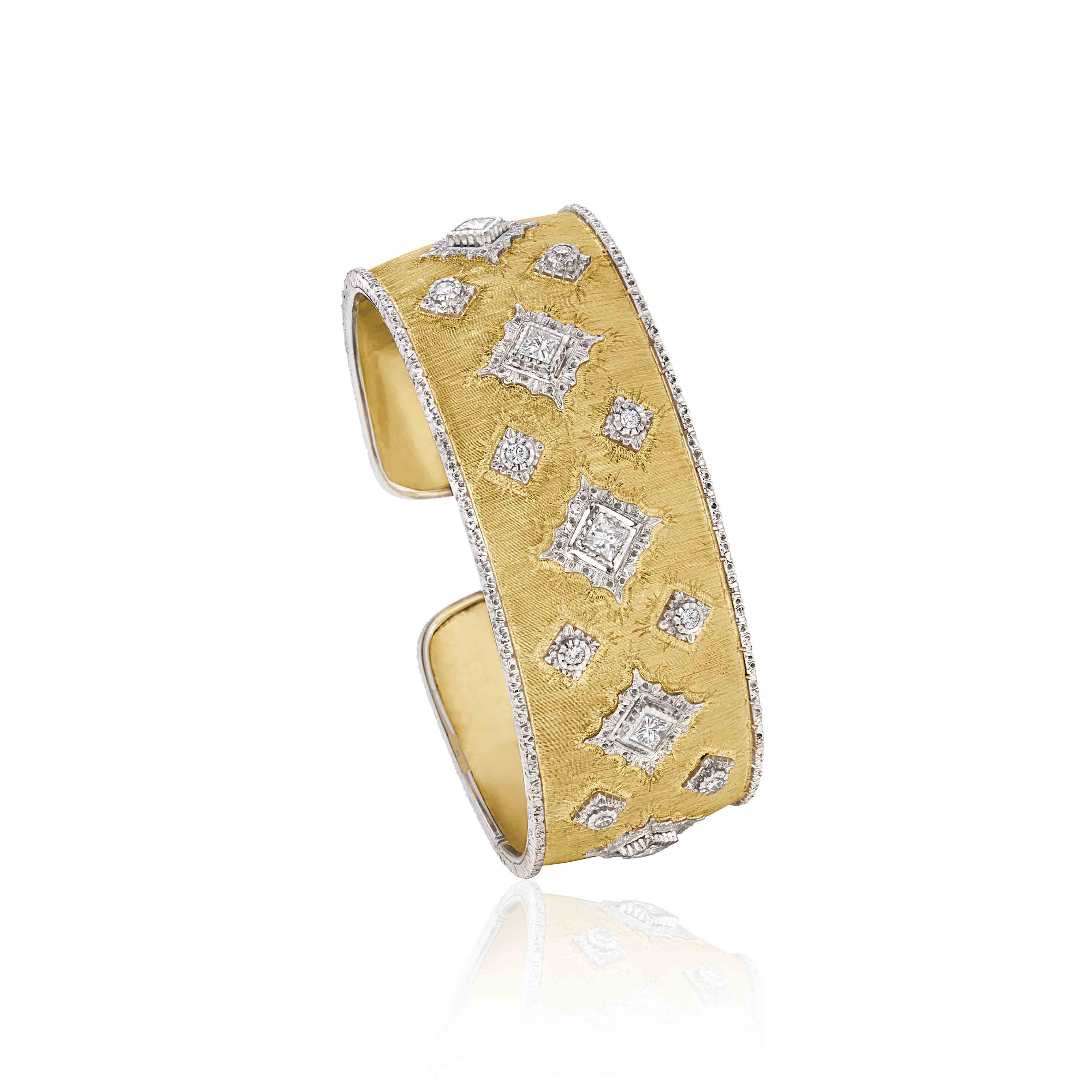 BUCCELLATI DIAMOND AND BI-COLORED GOLD CUFF BRACELET, | Christie’s