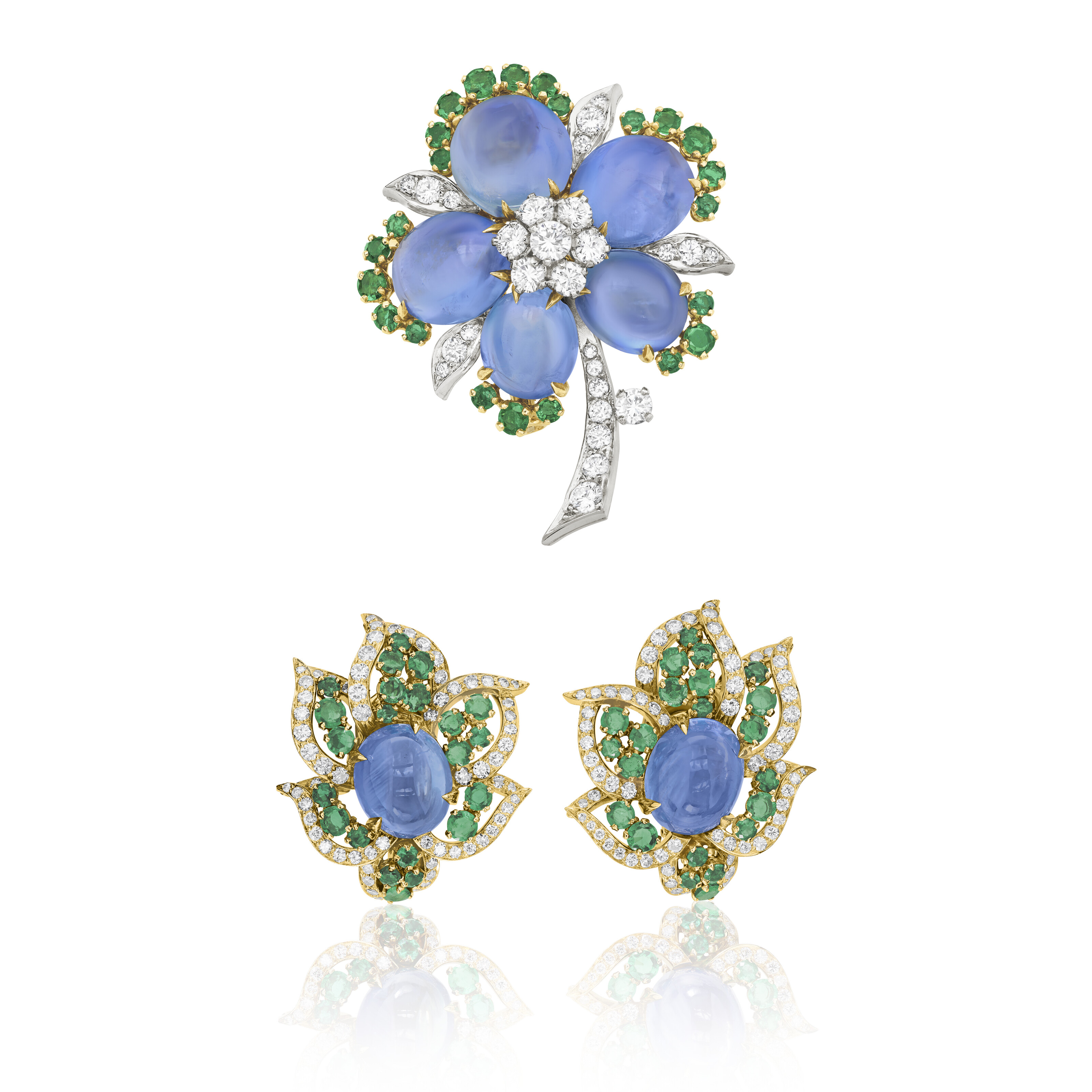 BULGARI SET OF SAPPHIRE, EMERALD AND DIAMOND JEWELRY, | Christie’s