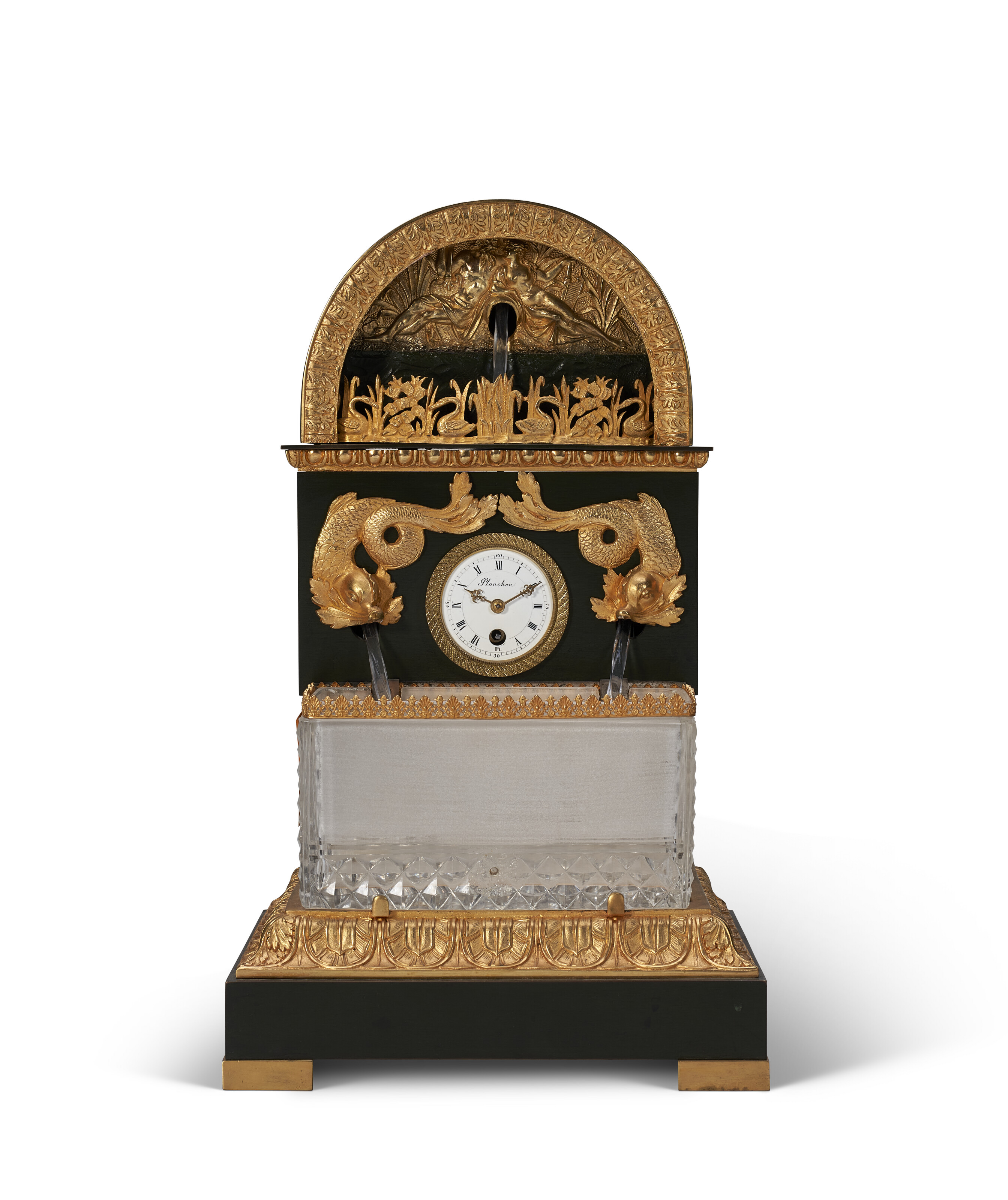 A FRENCH ORMOLU AND PATINATED BRONZE MANTEL CLOCK, SECOND HALF 19TH ...