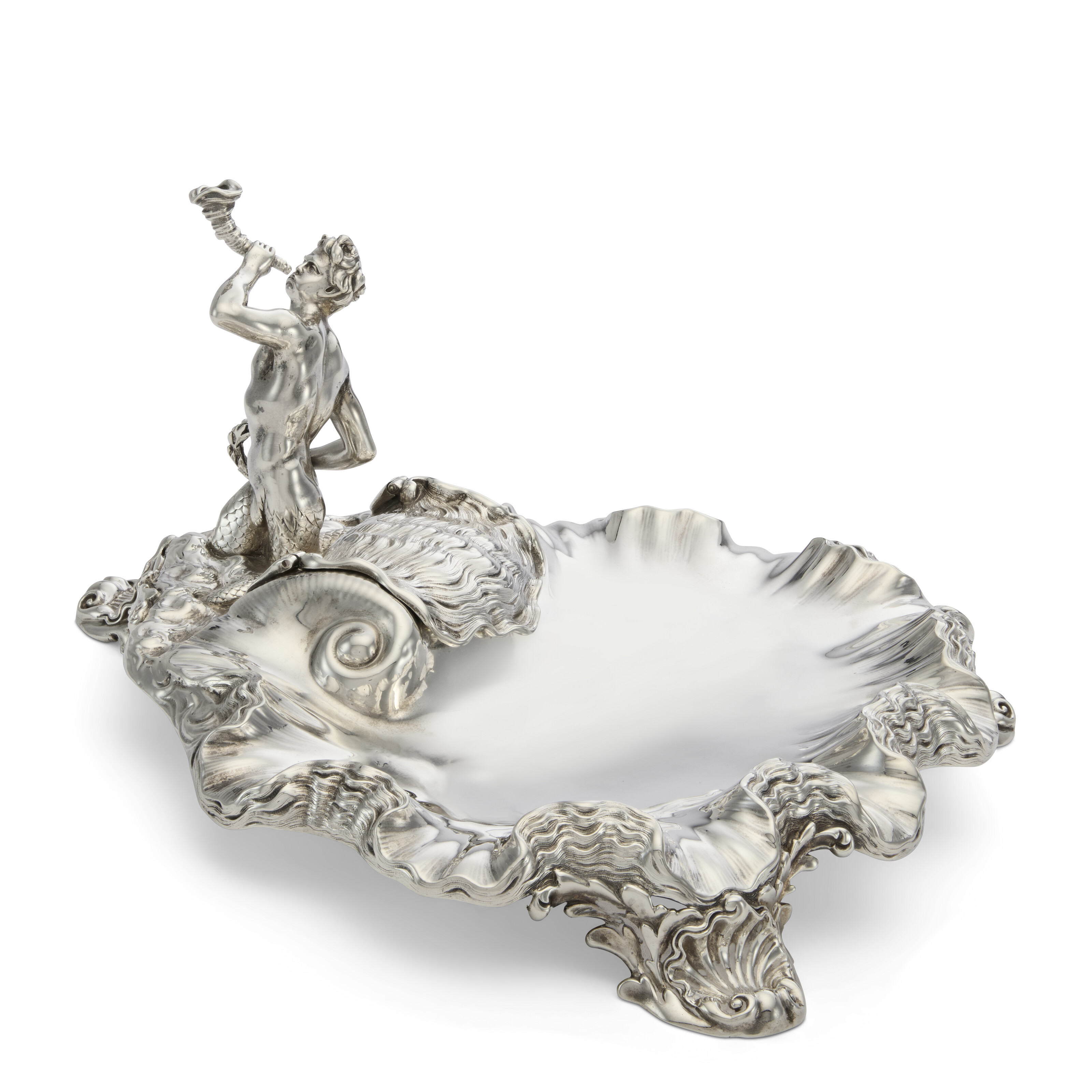 A VICTORIAN SILVER FIGURAL INKSTAND, MARK OF PAUL STORR, LONDON, 1837 ...