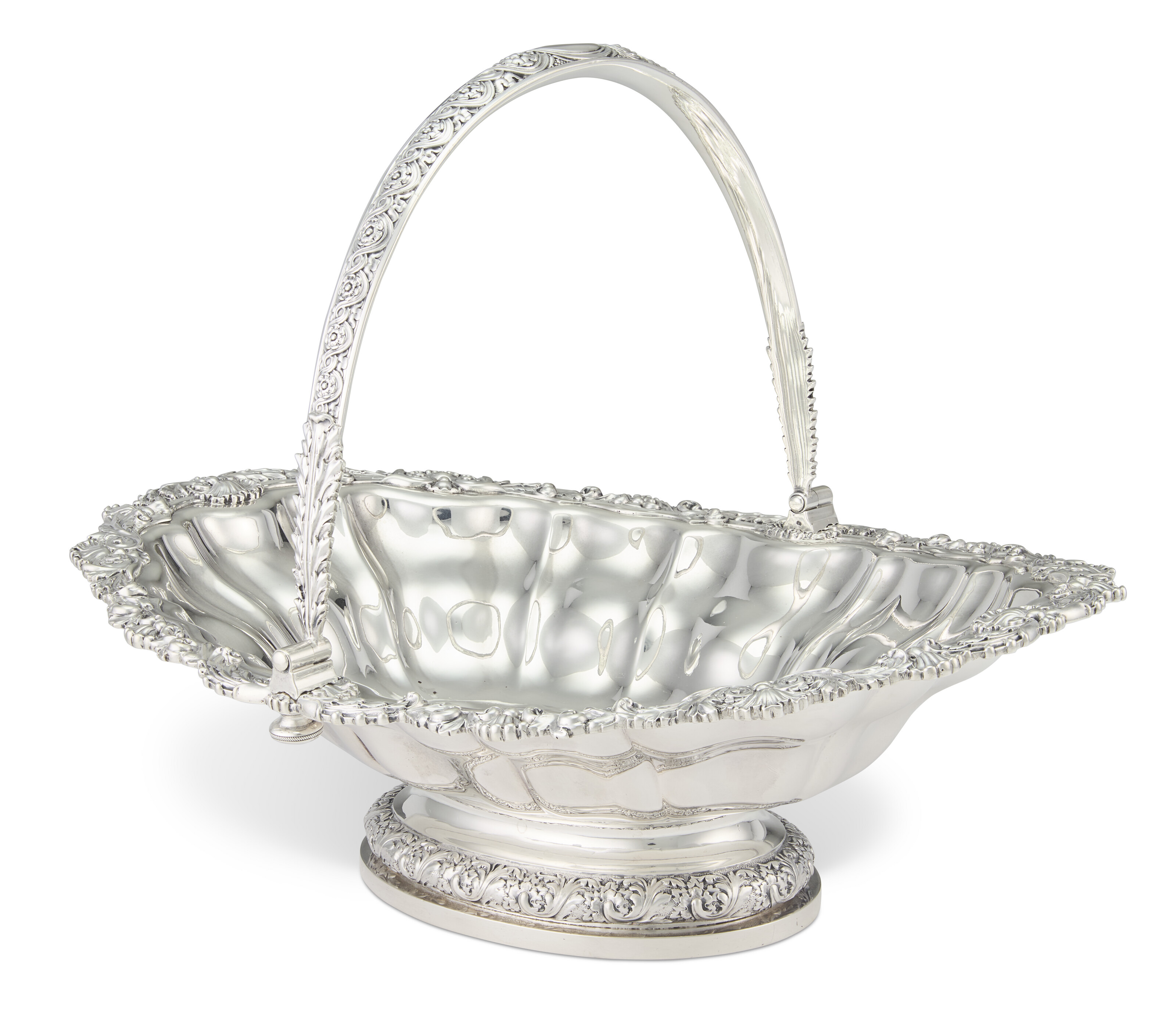 A GEORGE IV SILVER CAKE BASKET, MARK OF PAUL STORR, LONDON, 1820 ...