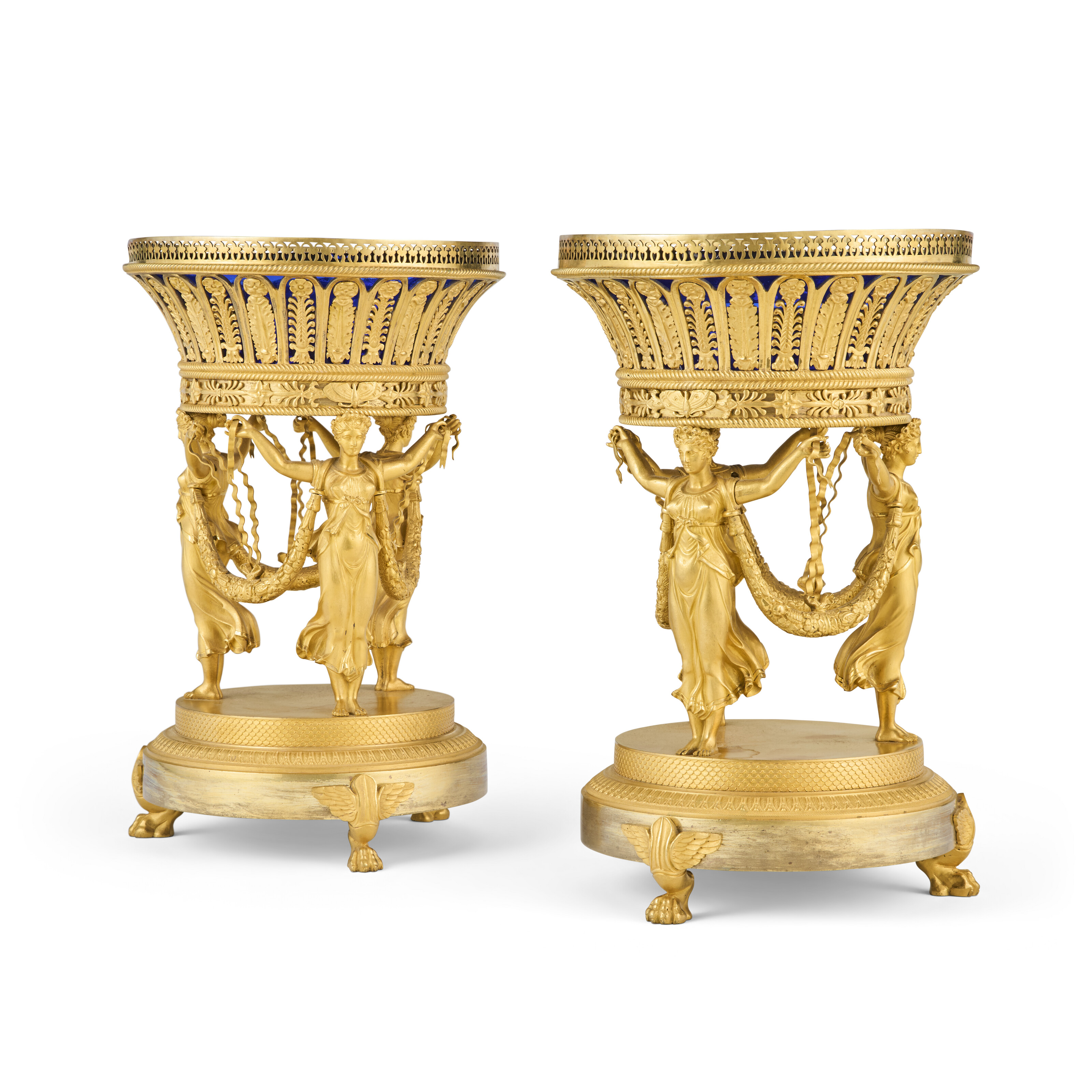 A PAIR OF EMPIRE ORMOLU CENTERPIECES, AFTER THE MODEL BY PIERRE ...