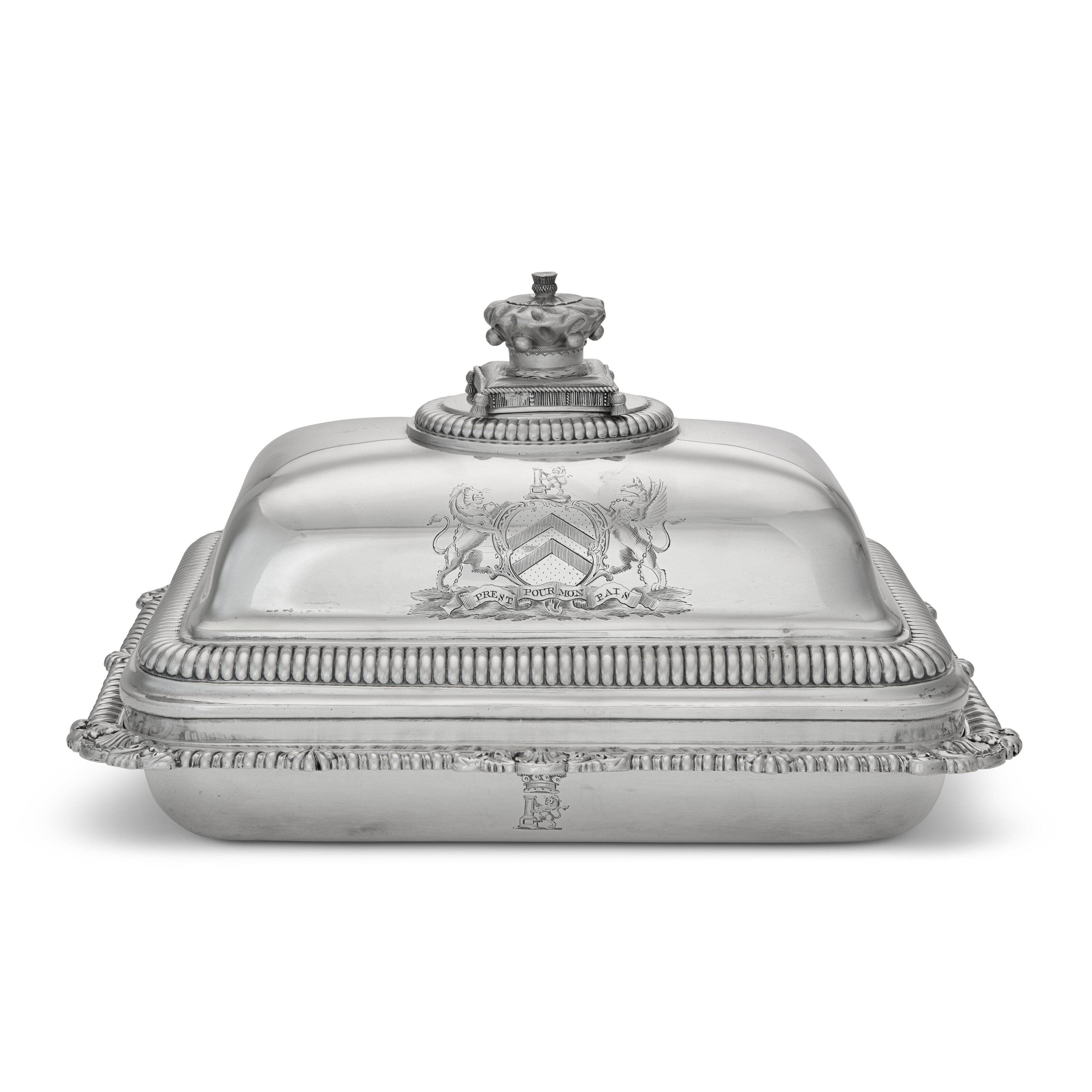 A GEORGE III SILVER ENTREE DISH AND COVER, MARK OF PAUL STORR, LONDON ...