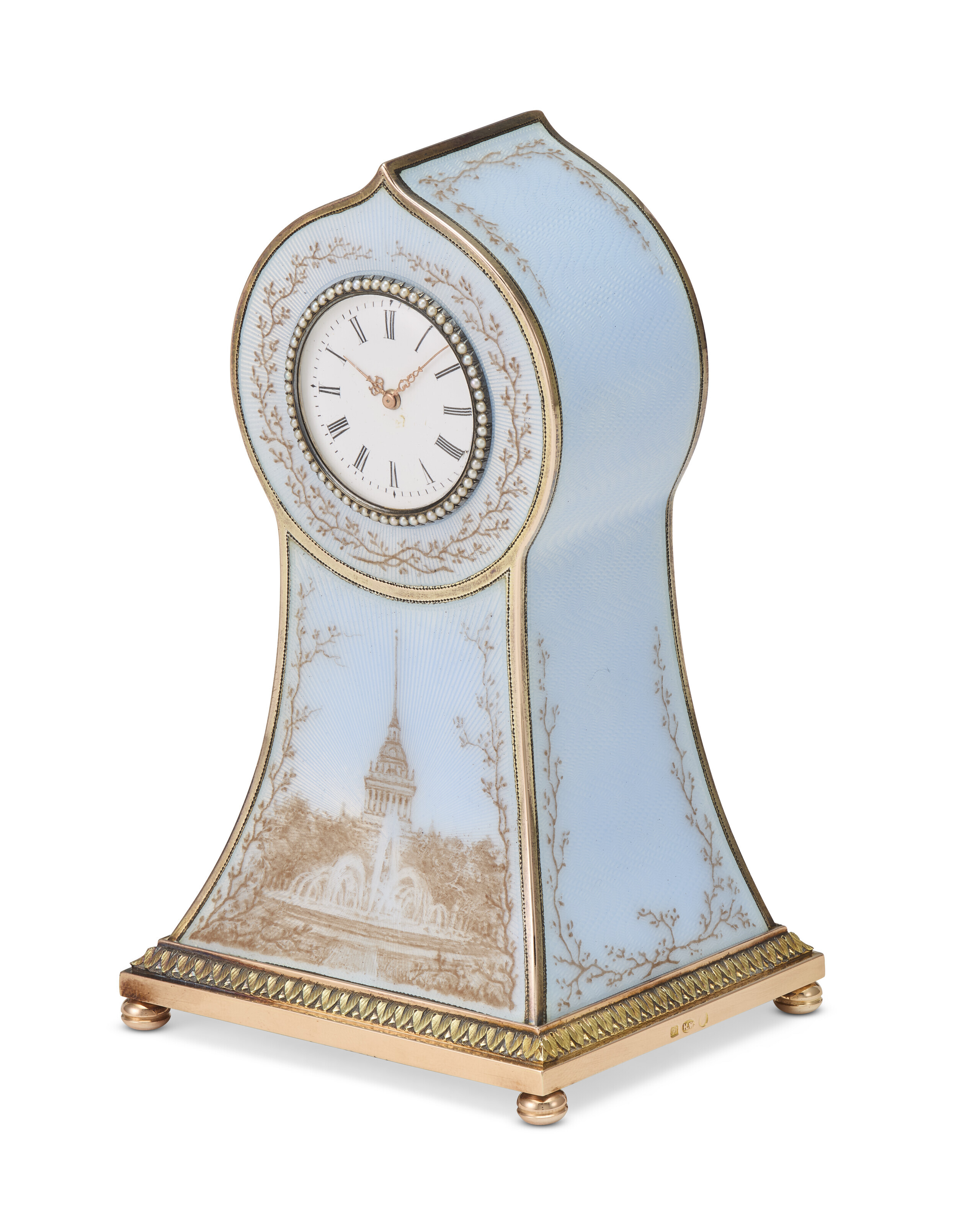 A RARE AND IMPORTANT GUILLOCHÉ ENAMEL, TWO-COLOR GOLD-MOUNTED SILVER ...