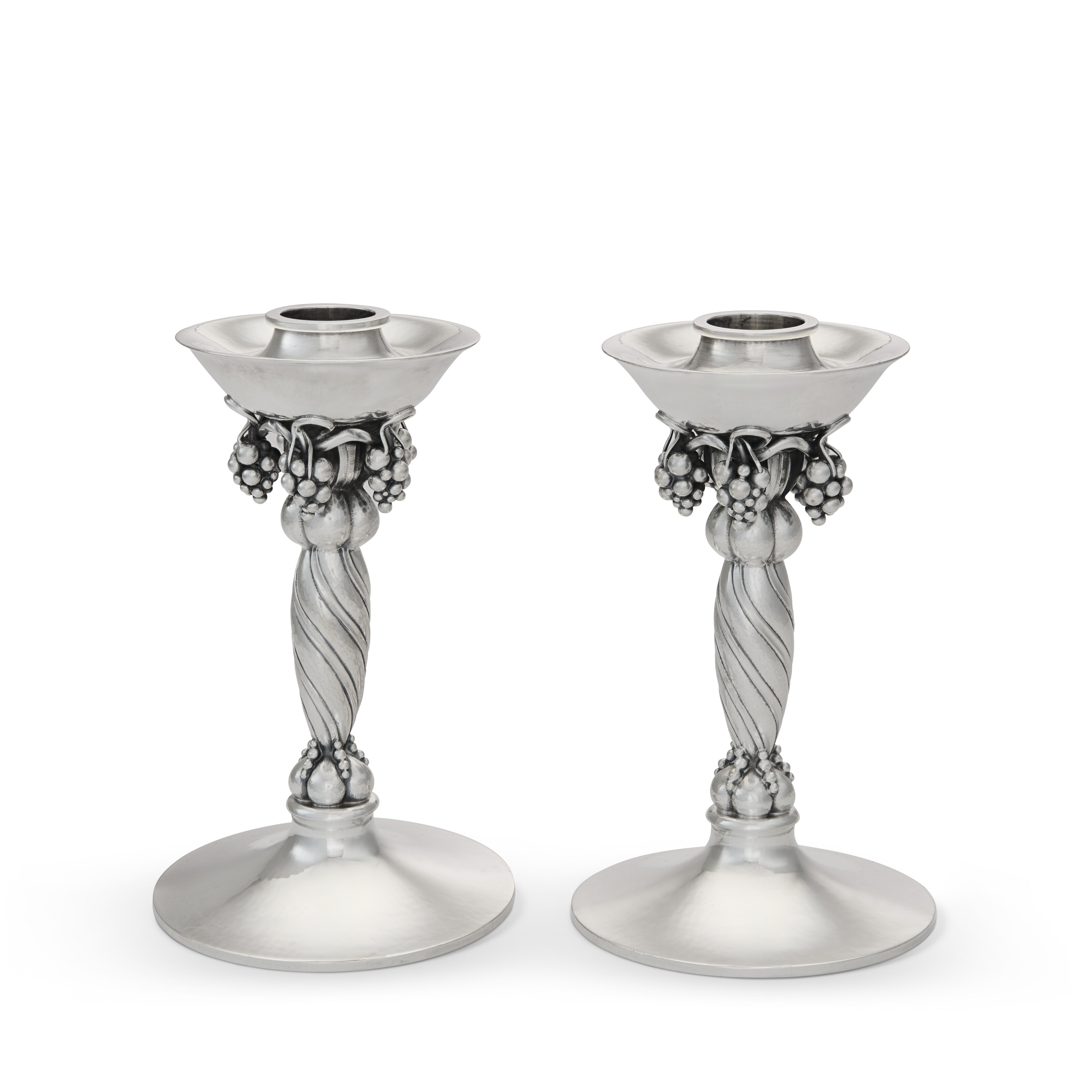 A PAIR OF DANISH SILVER CANDLESTICKS, NO. 263, MARK OF GEORG JENSEN ...