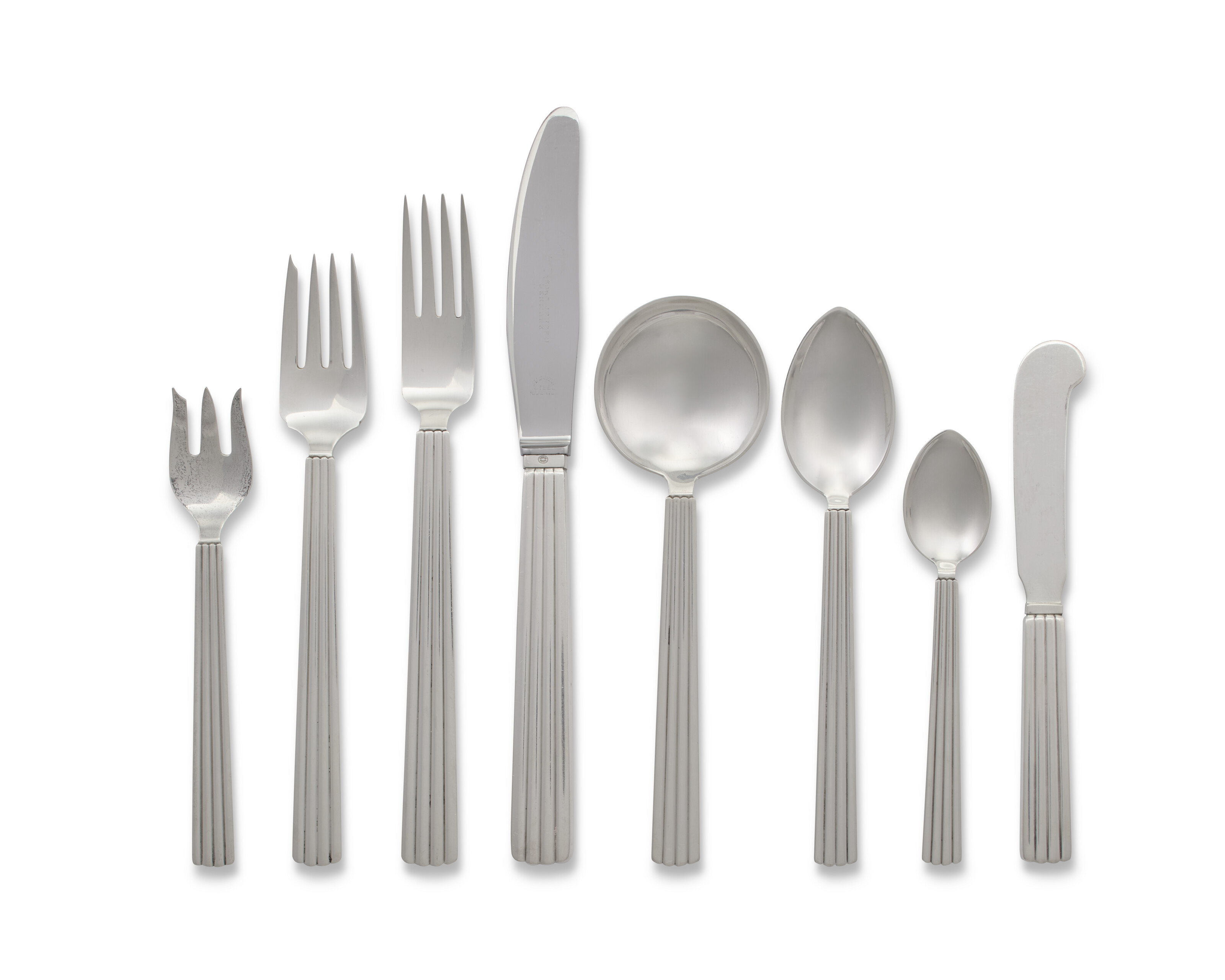 A DANISH SILVER FLATWARE SERVICE, MARK OF GEORG JENSEN, COPENHAGEN ...