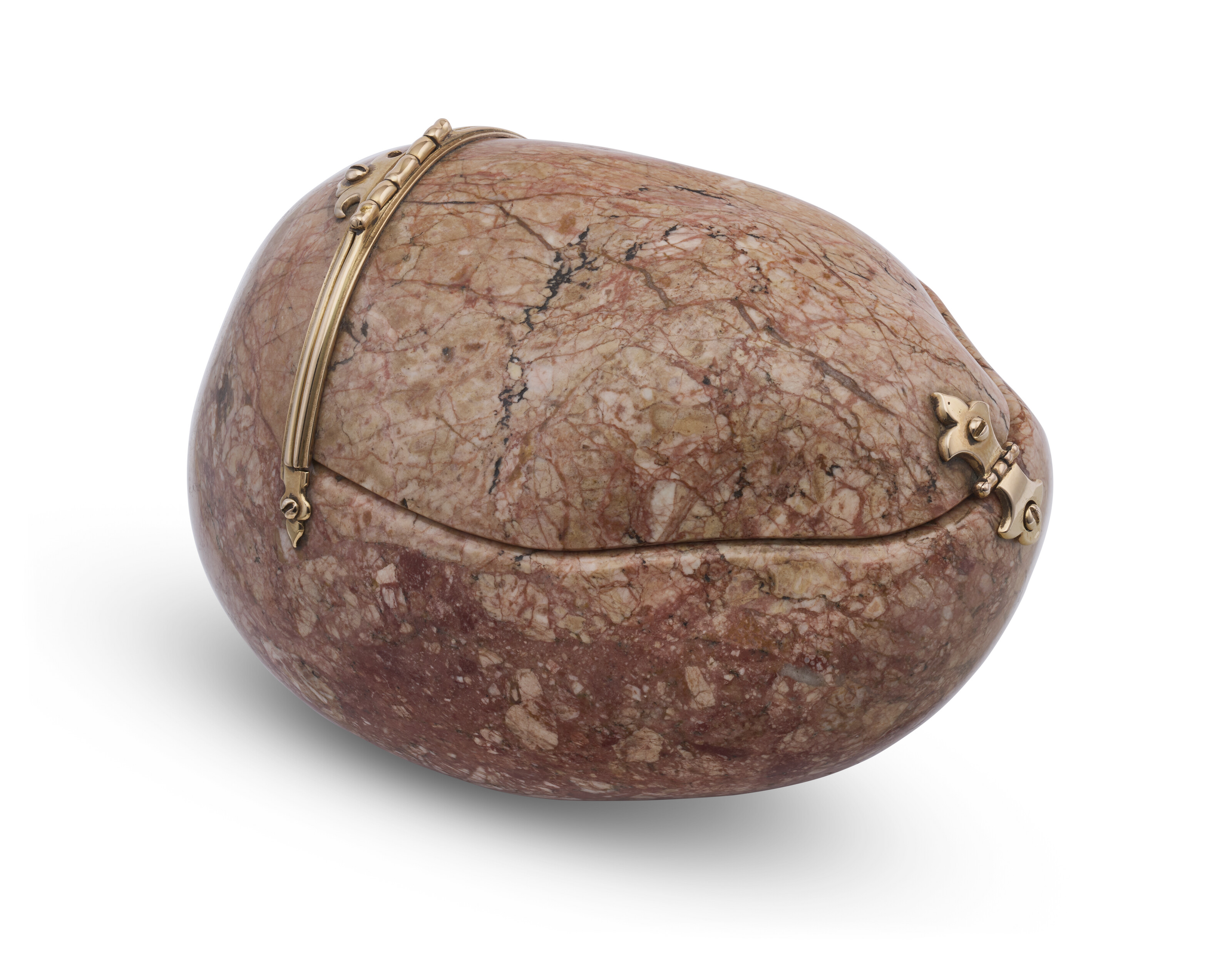 A GOLD-MOUNTED AGATE BOX IN THE FORM OF A POTATO, BY FABERGÉ ...