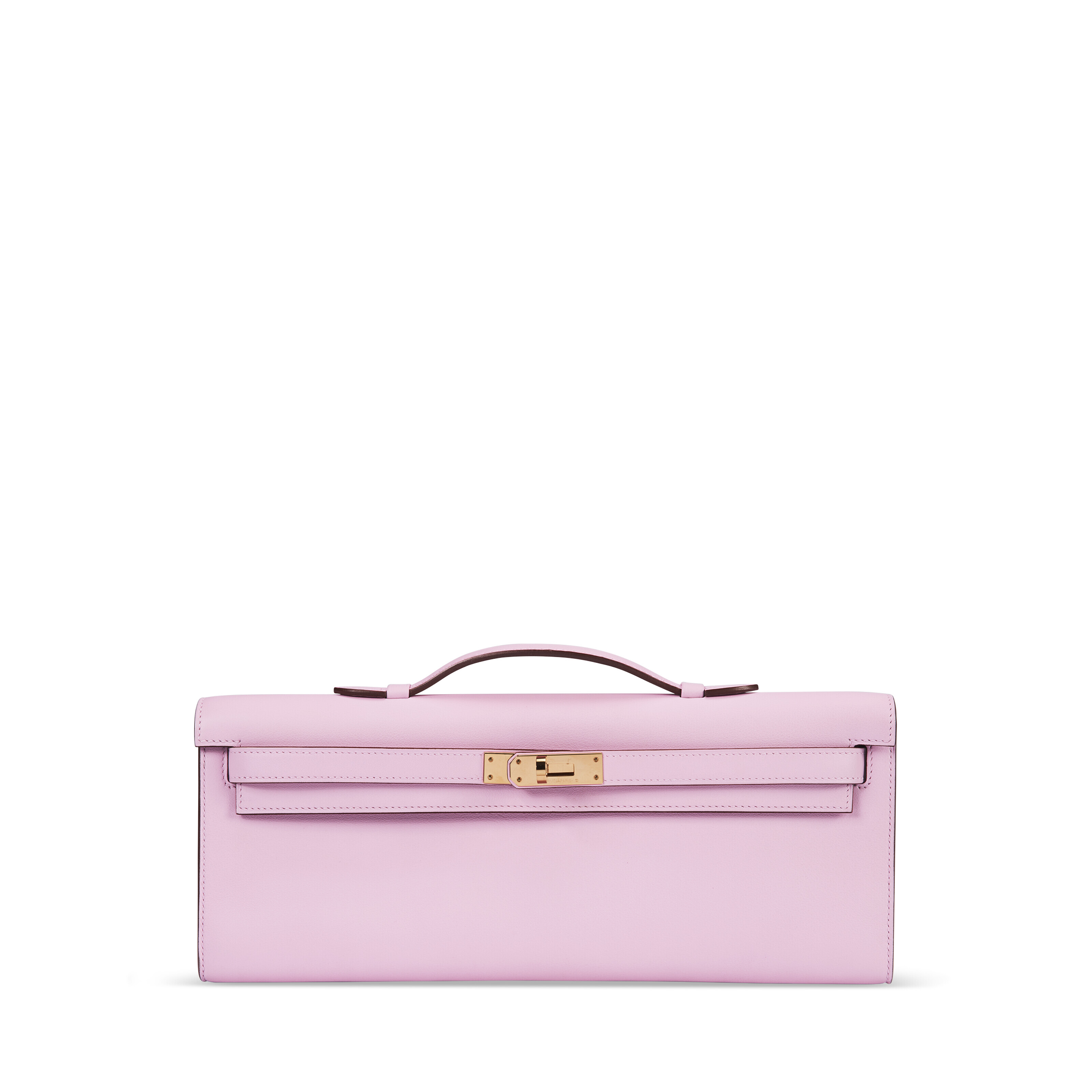 A MAUVE SYLVESTRE SWIFT LEATHER KELLY CUT WITH ROSE GOLD HARDWARE ...