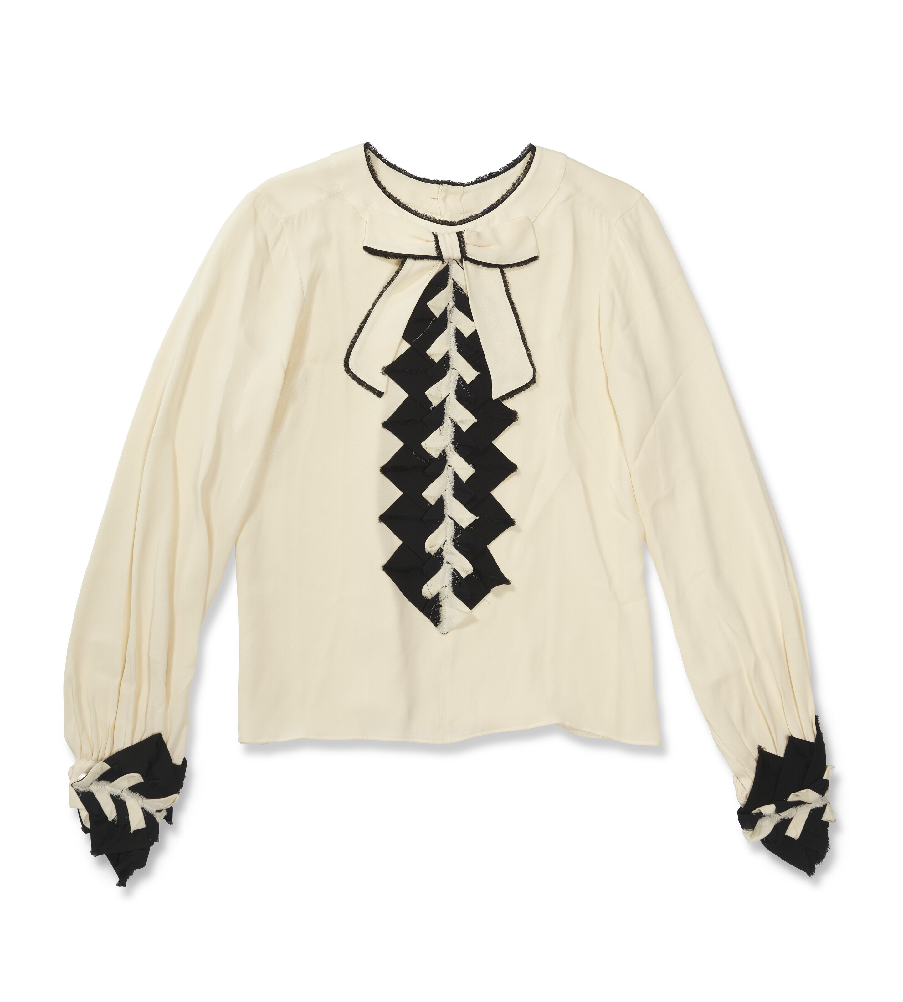 AN IVORY AND BLACK SILK BOW BLOUSE, CHANEL, FALL 2008 | Christie’s