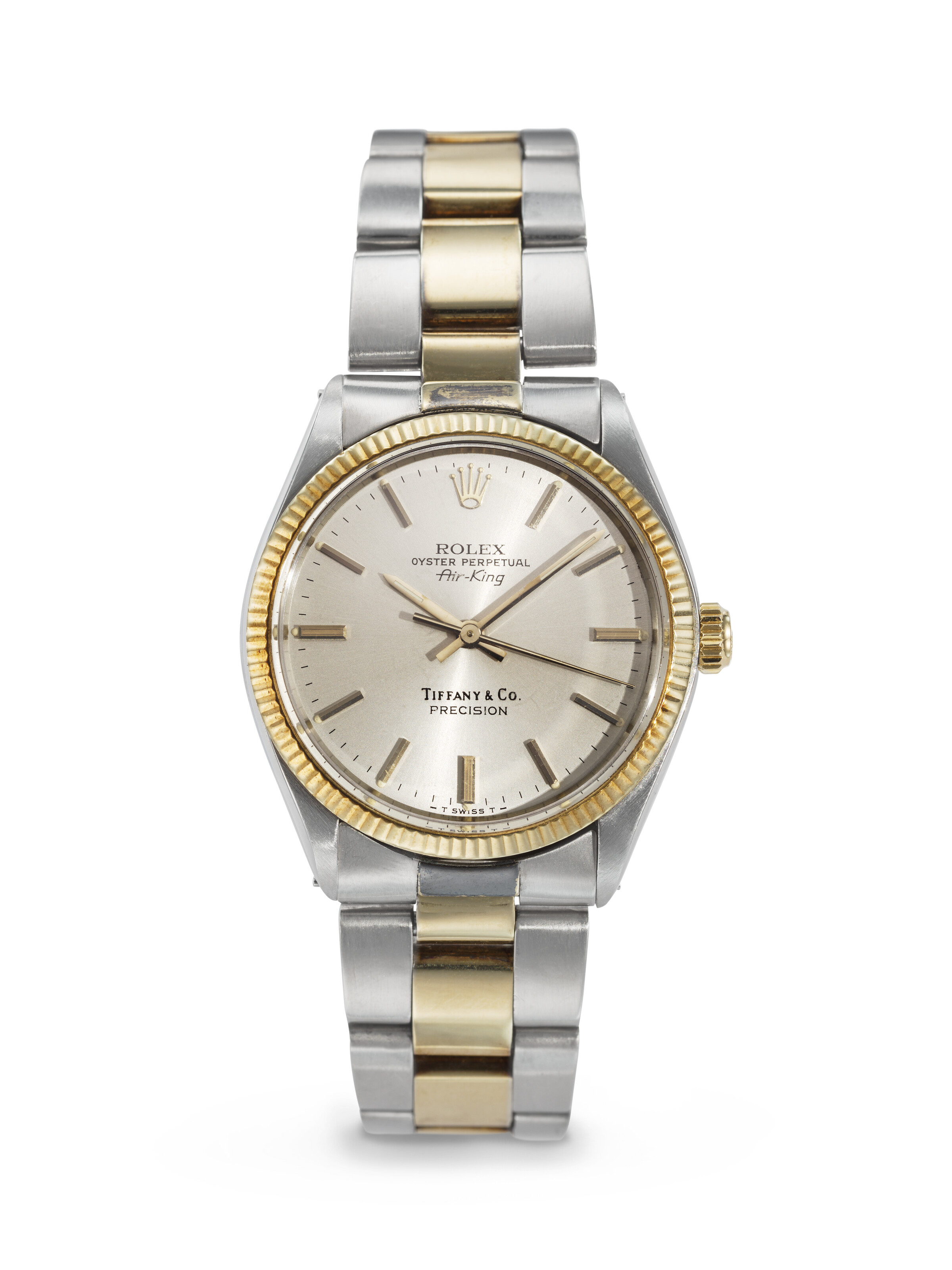 ROLEX, RETAILED BY TIFFANY & CO., 14K YELLOW GOLD AND STAINLESS STEEL ...