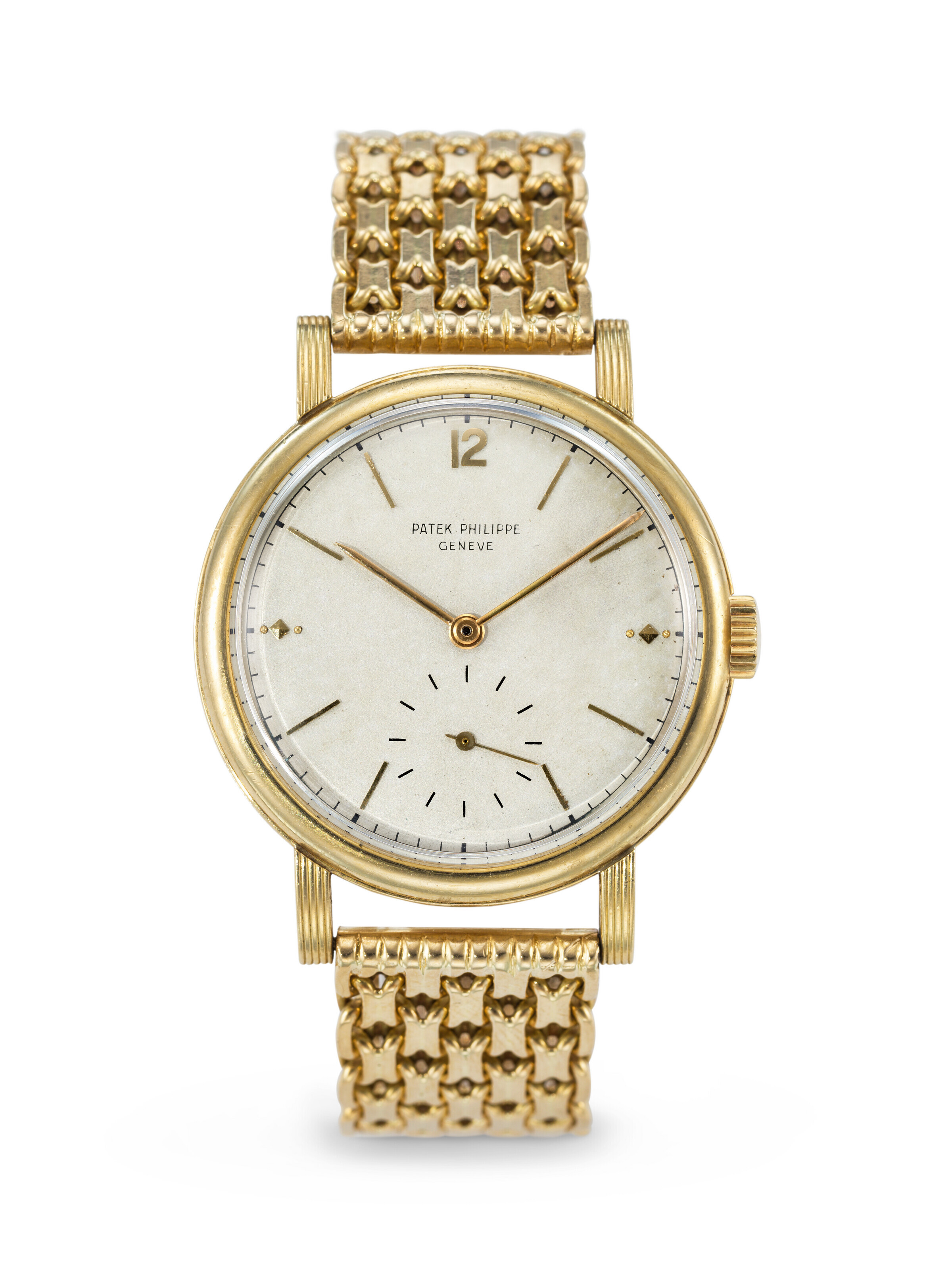 PATEK PHILIPPE, EXTREMELY RARE AND LARGE YELLOW GOLD 'CALTRAVA EMPIRE ...