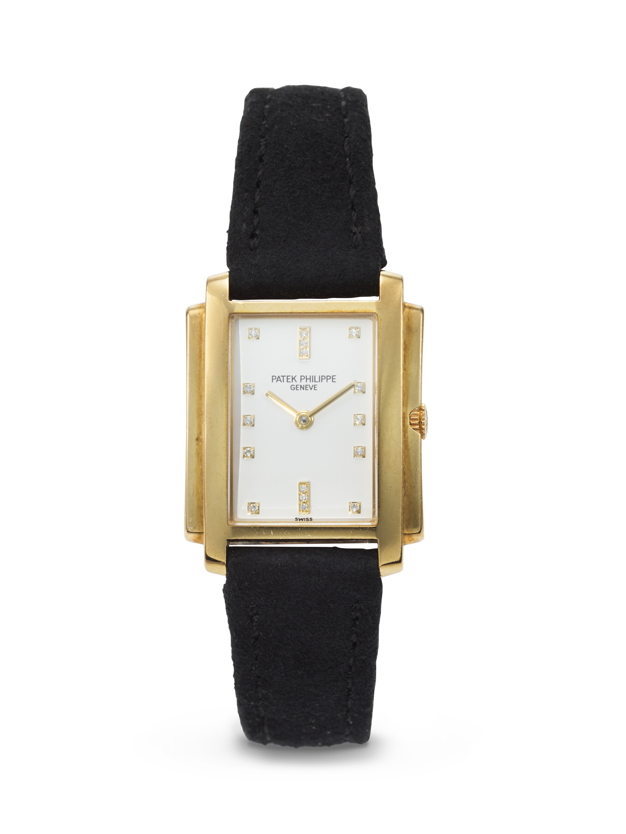 PATEK PHILIPPE, YELLOW GOLD AND DIAMOND-SET QUARTZ 'GONDOLO', REF. 4824 ...