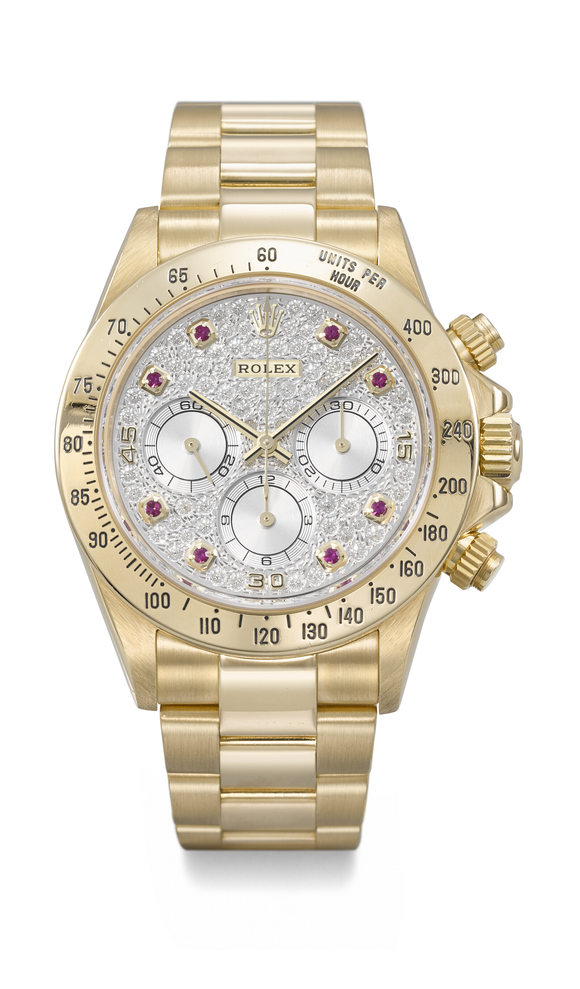 ROLEX, VERY RARE AND IMPRESSIVE YELLOW GOLD, DIAMOND, AND RUBY-SET ...