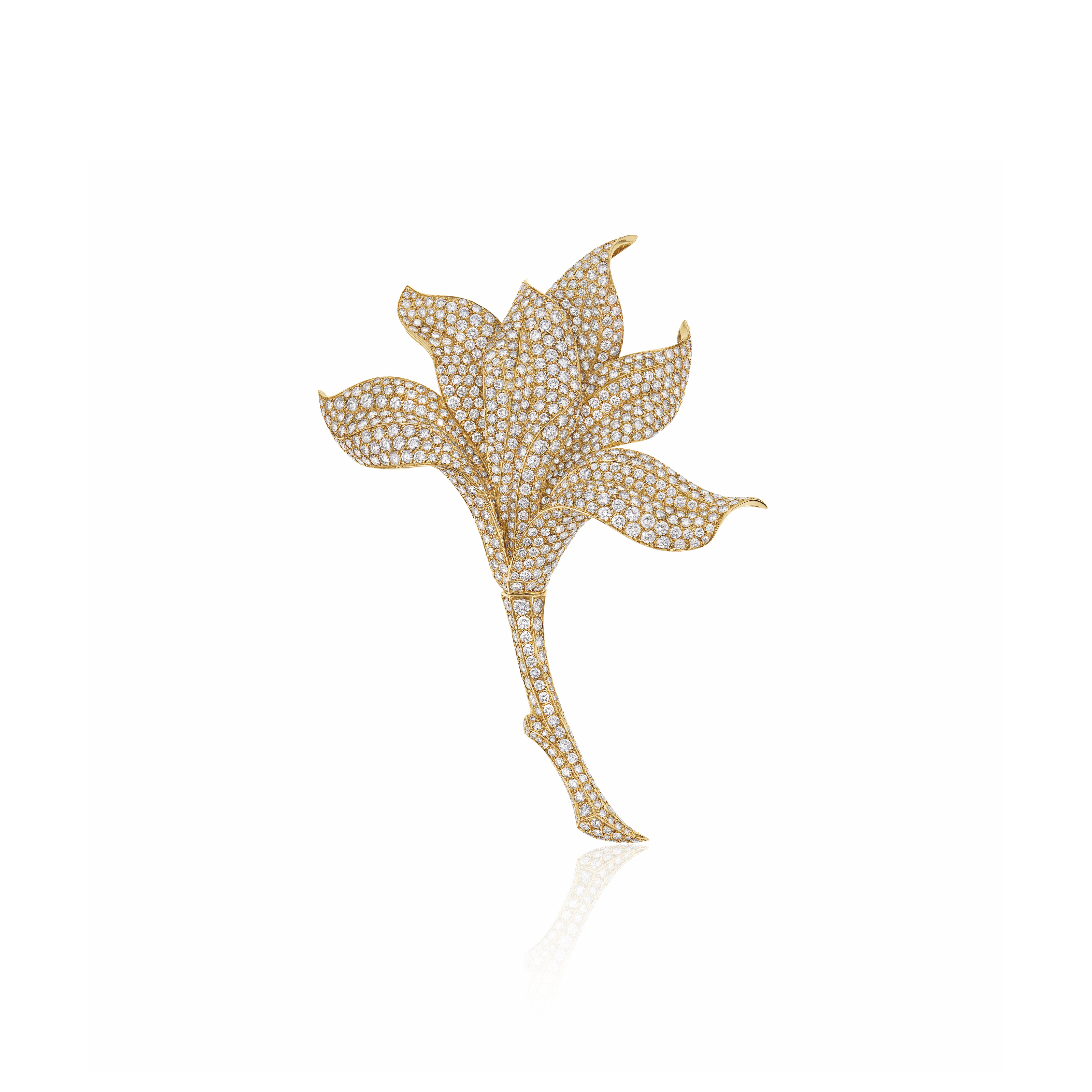 CARTIER DIAMOND AND GOLD FLOWER BROOCH, | Christie’s