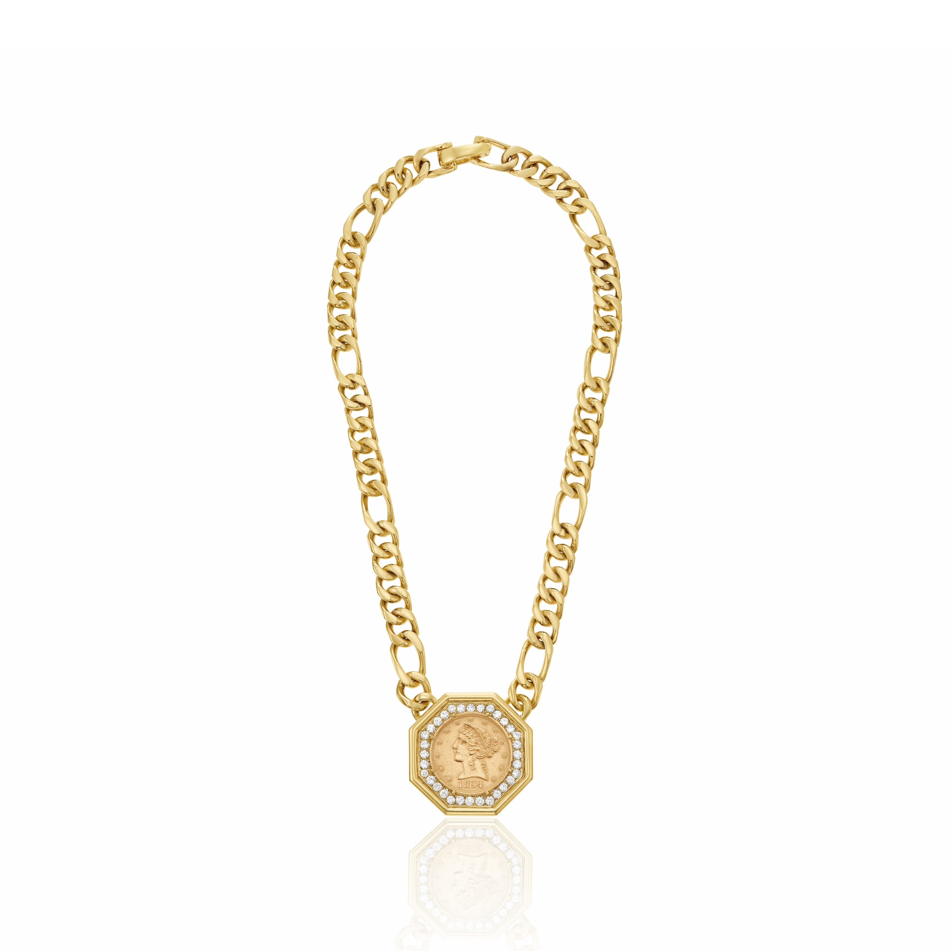 DAVID WEBB DIAMOND, COIN AND GOLD PENDANT NECKLACE, | Christie’s