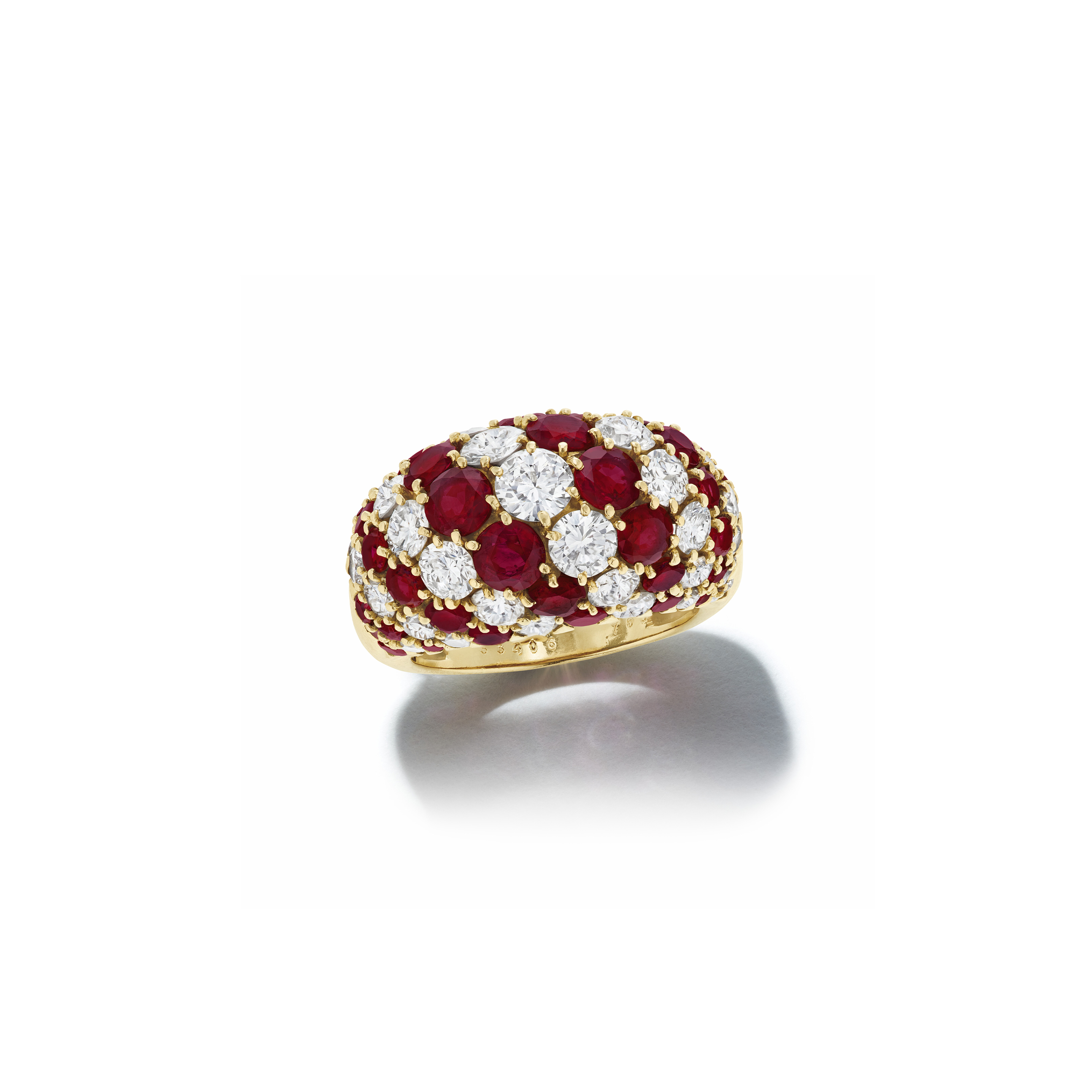 VAN CLEEF & ARPELS RUBY AND DIAMOND BOMBÉ RING, | Christie’s