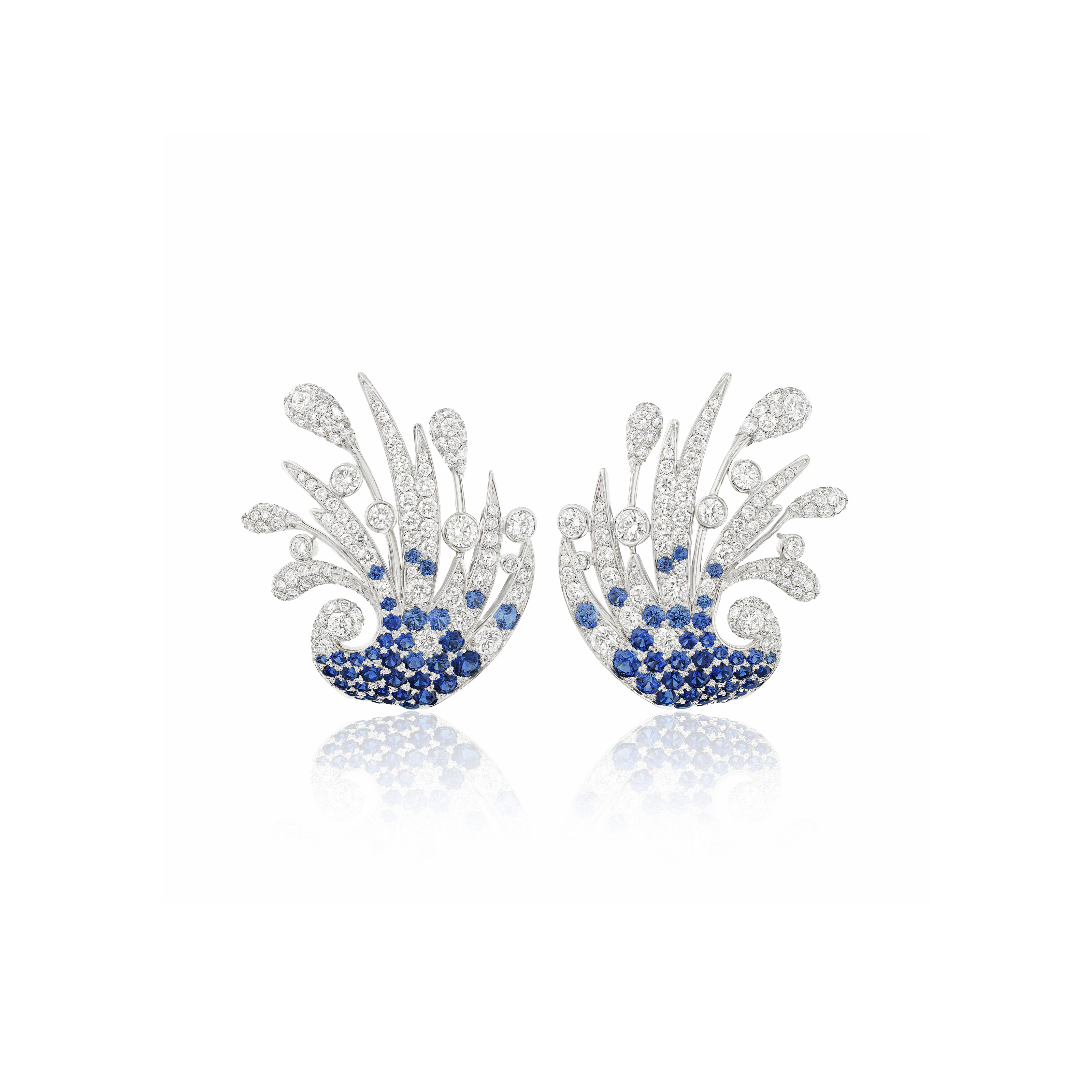 NO RESERVE | TIFFANY & CO. SAPPHIRE AND DIAMOND ‘SPLASH’ EARRINGS ...