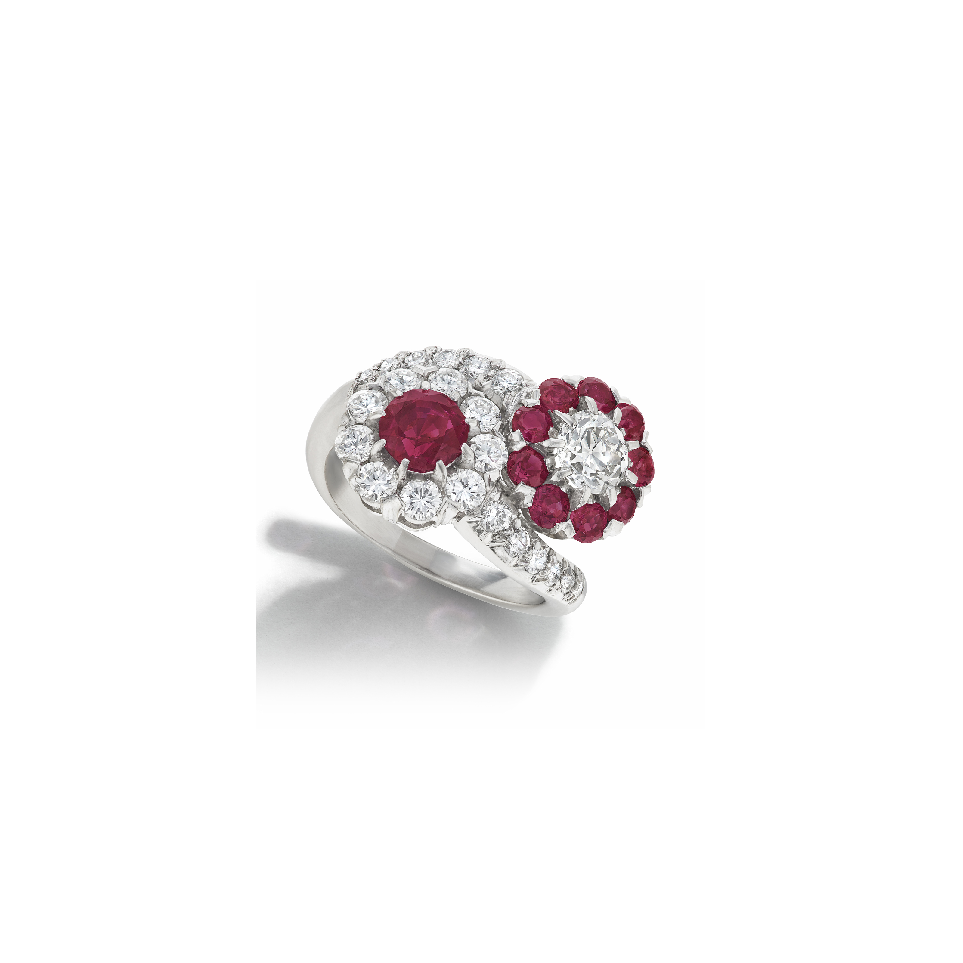 NO RESERVE | RUBY AND DIAMOND TWIN-STONE RING, | Christie’s